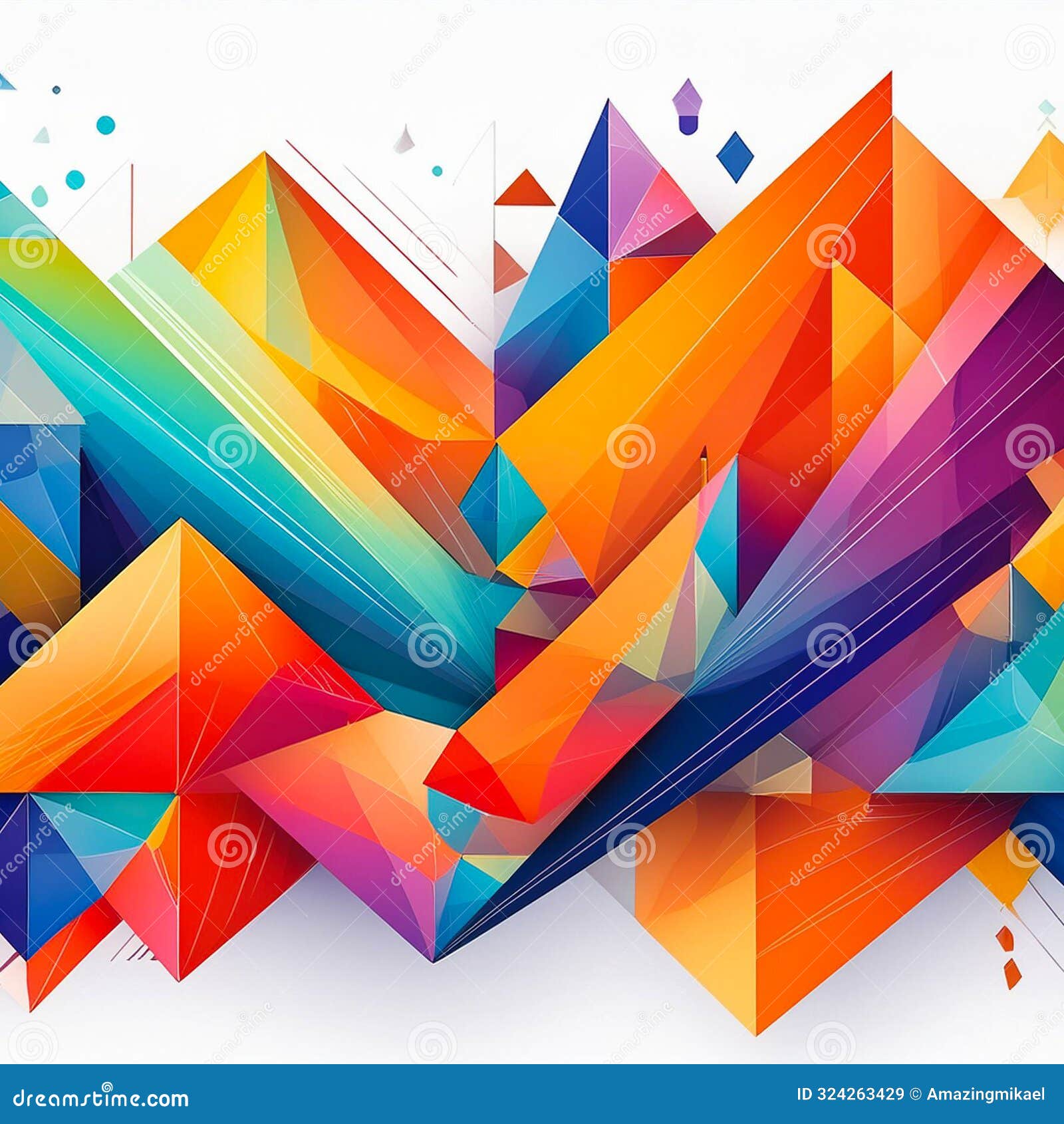 Abstract Geometric Patterns in Bold, Contrasting Colors on White ...
