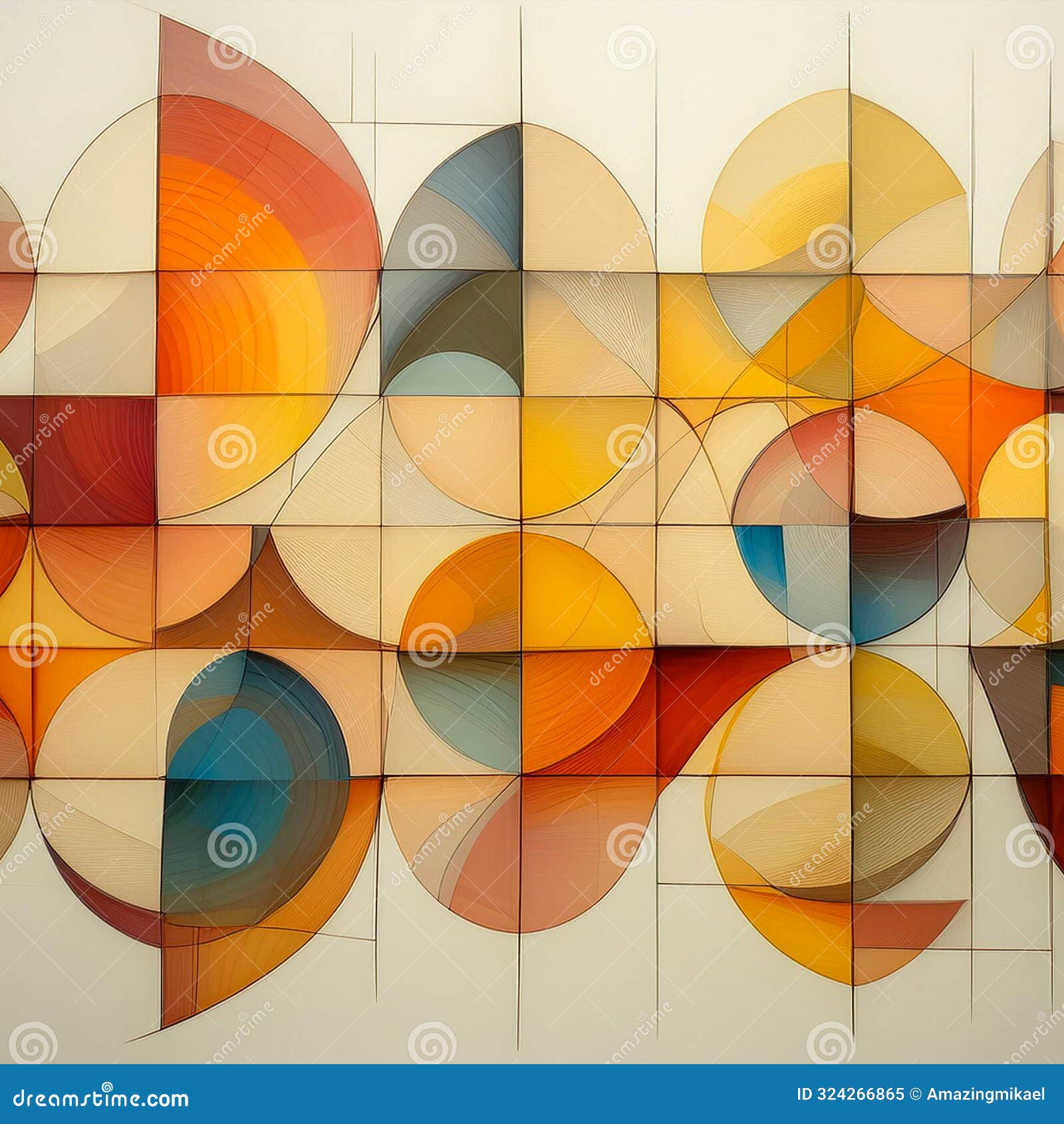 Abstract Geometric Patterns in Bold, Contrasting Colors on White ...