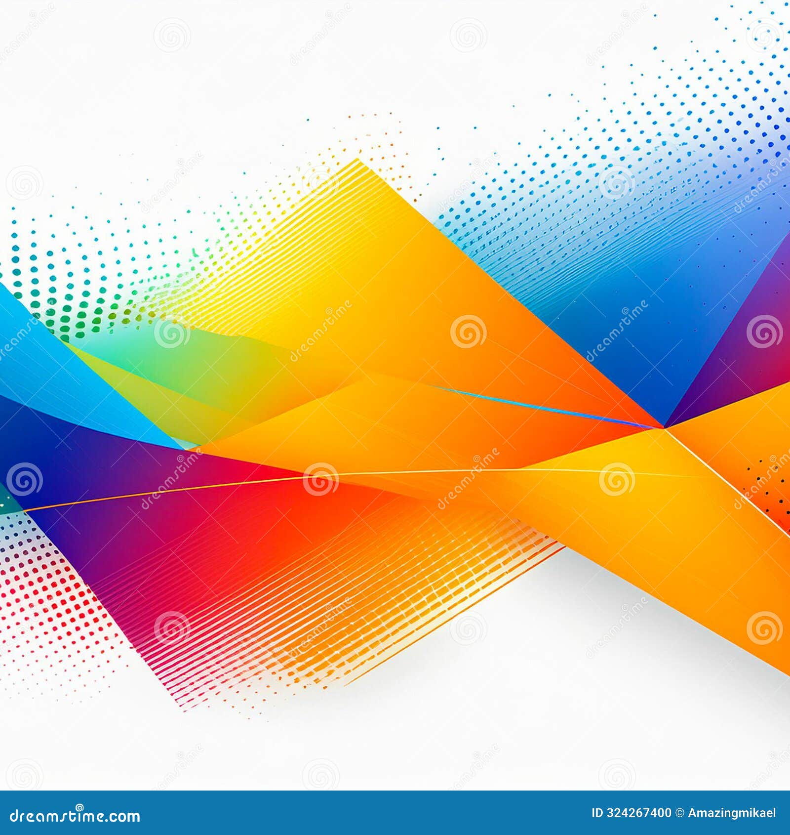 Abstract Geometric Patterns in Bold, Contrasting Colors on White ...