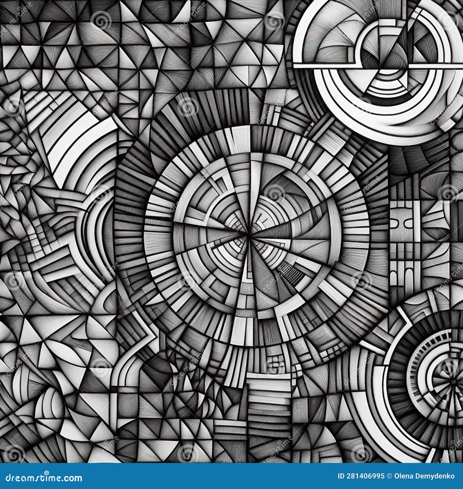 Abstract Geometric Patterns with Repeating Shapes and Lines. Generative ...