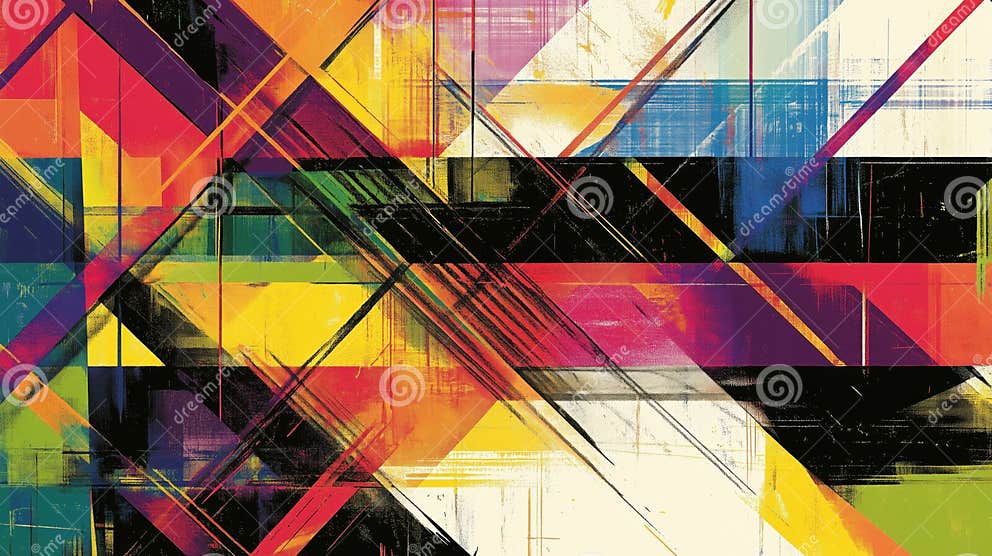 Abstract Geometric Patterns with Vibrant Colors and Intersecting Lines ...