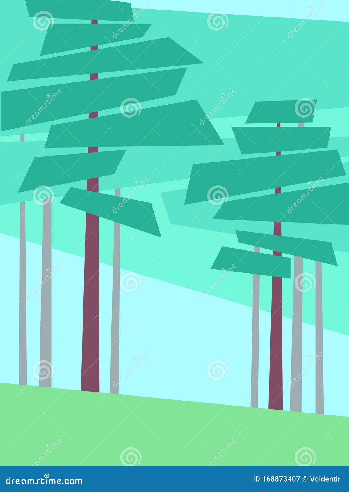 Abstract Geometric Pine Forest at the Daytime Stock Vector ...