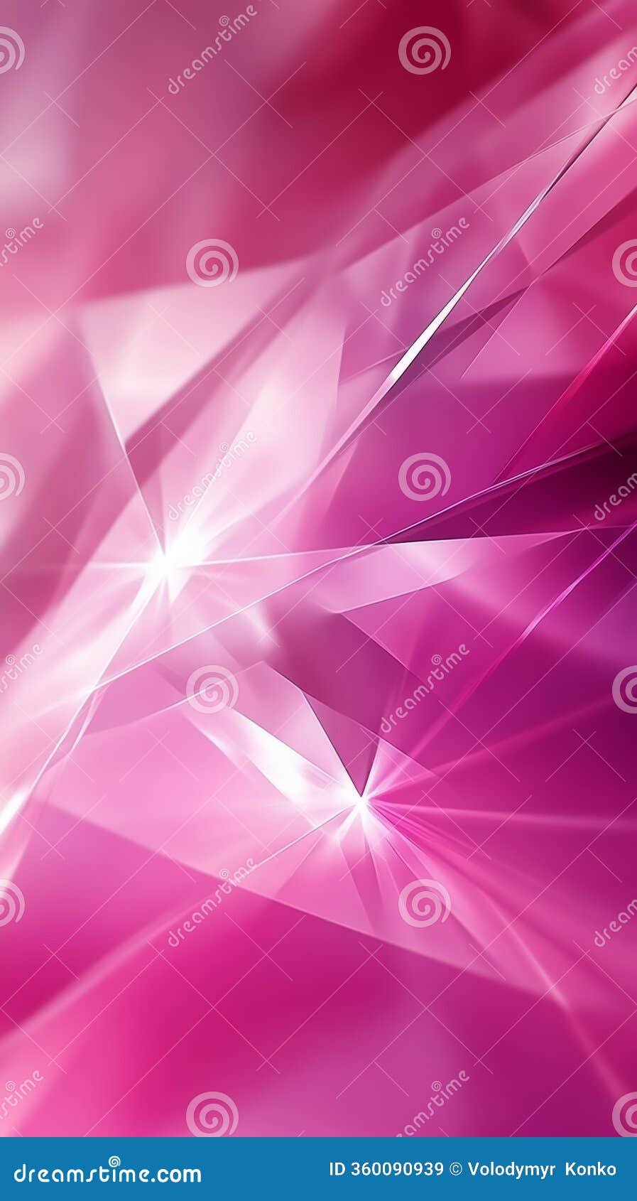 Abstract Geometric Pink Crystal Background with Light Reflections ...
