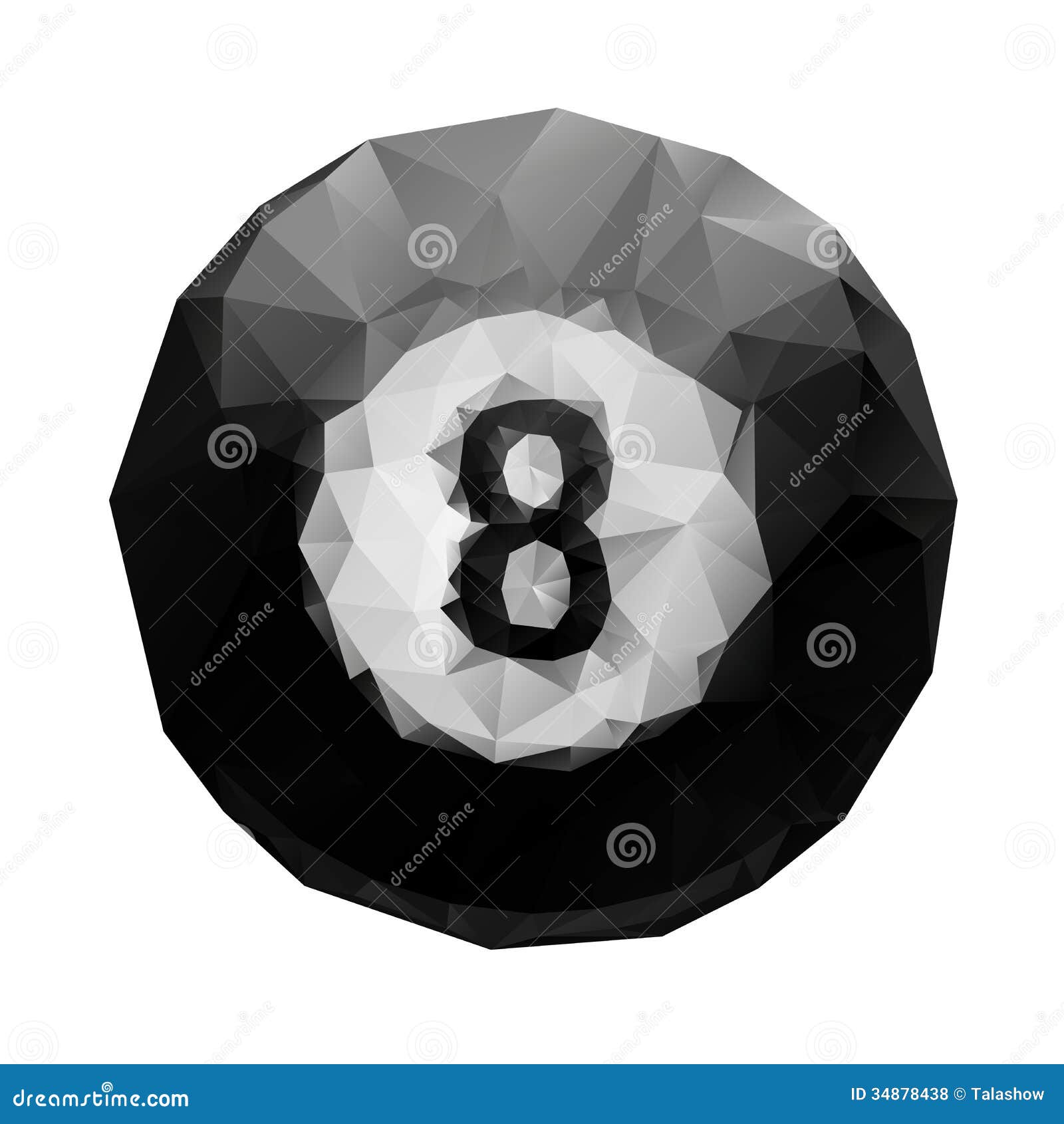 Abstract Geometric Polygonal 8 Ball Billiards. Stock Vector ...