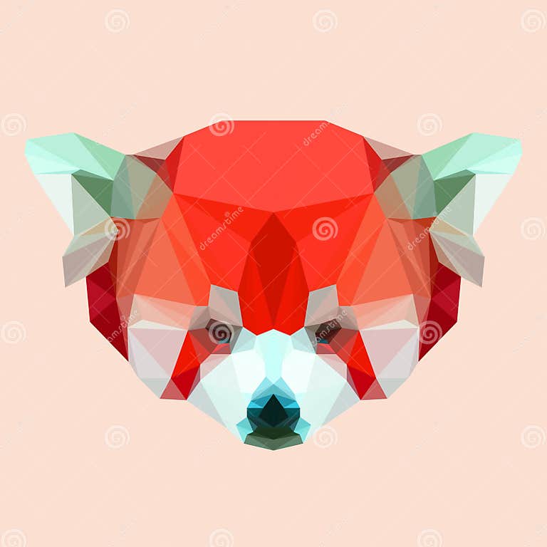 Abstract Geometric Polygonal Red Panda Stock Vector - Illustration of ...