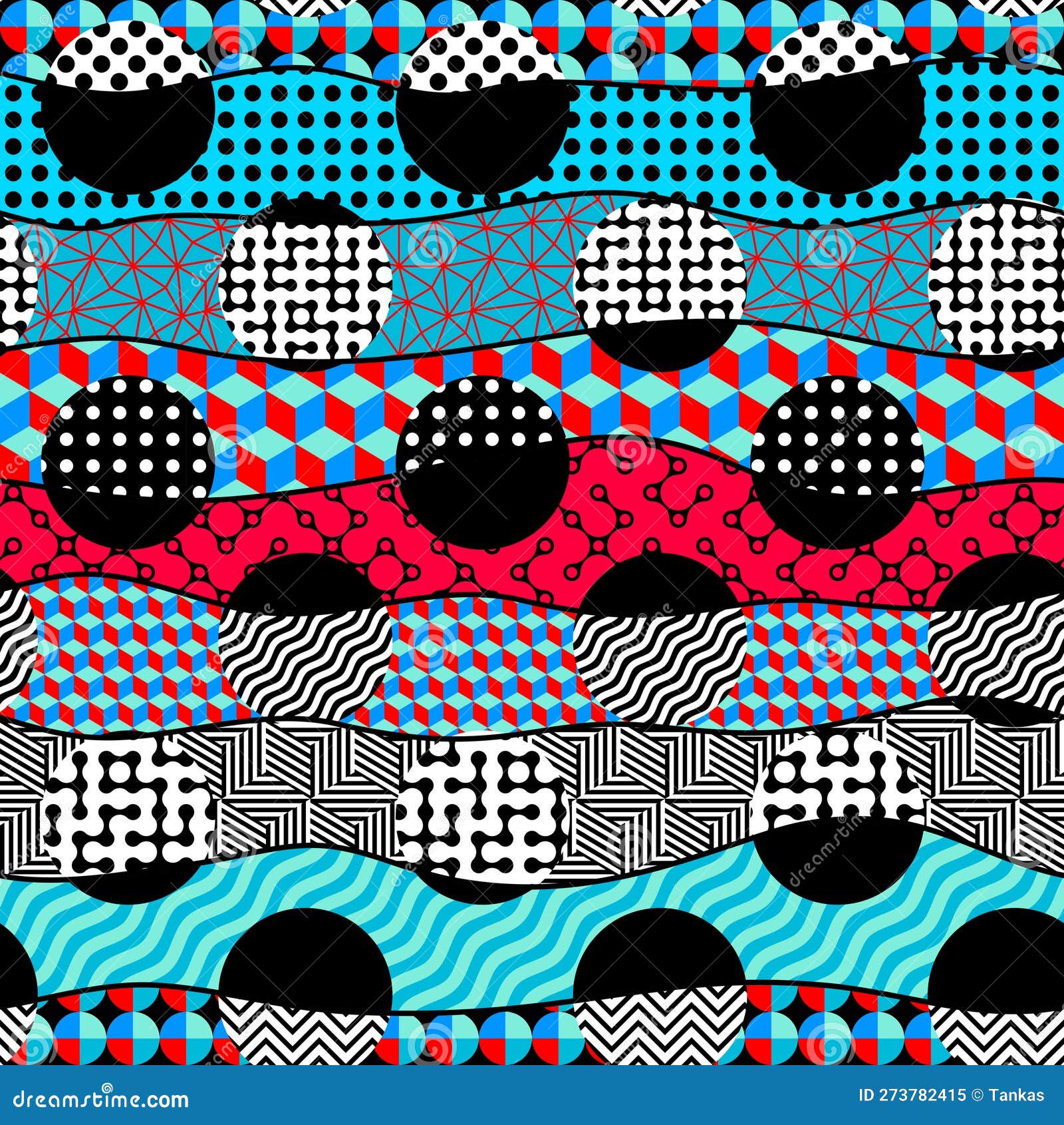 Abstract Geometric Pop Srt Style Pattern. Vector Image Stock ...