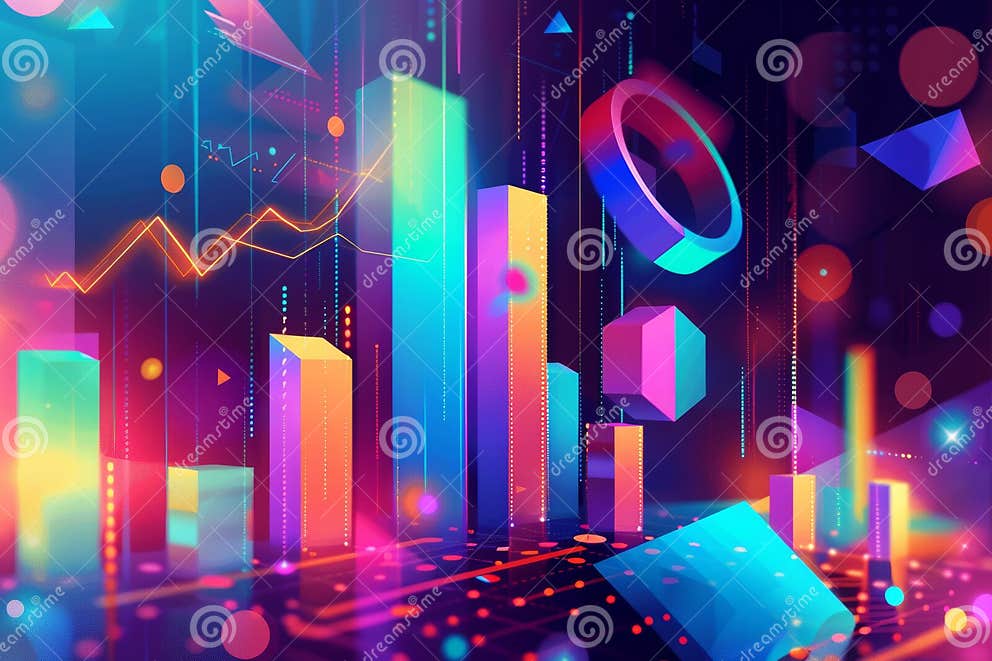 Abstract Geometric Progress Chart - Colorful Shapes for Business Growth ...