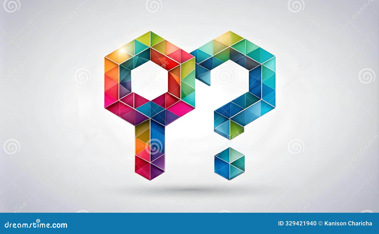 Abstract Geometric Q&a Icon with Interlocking Shapes Generative AI ...