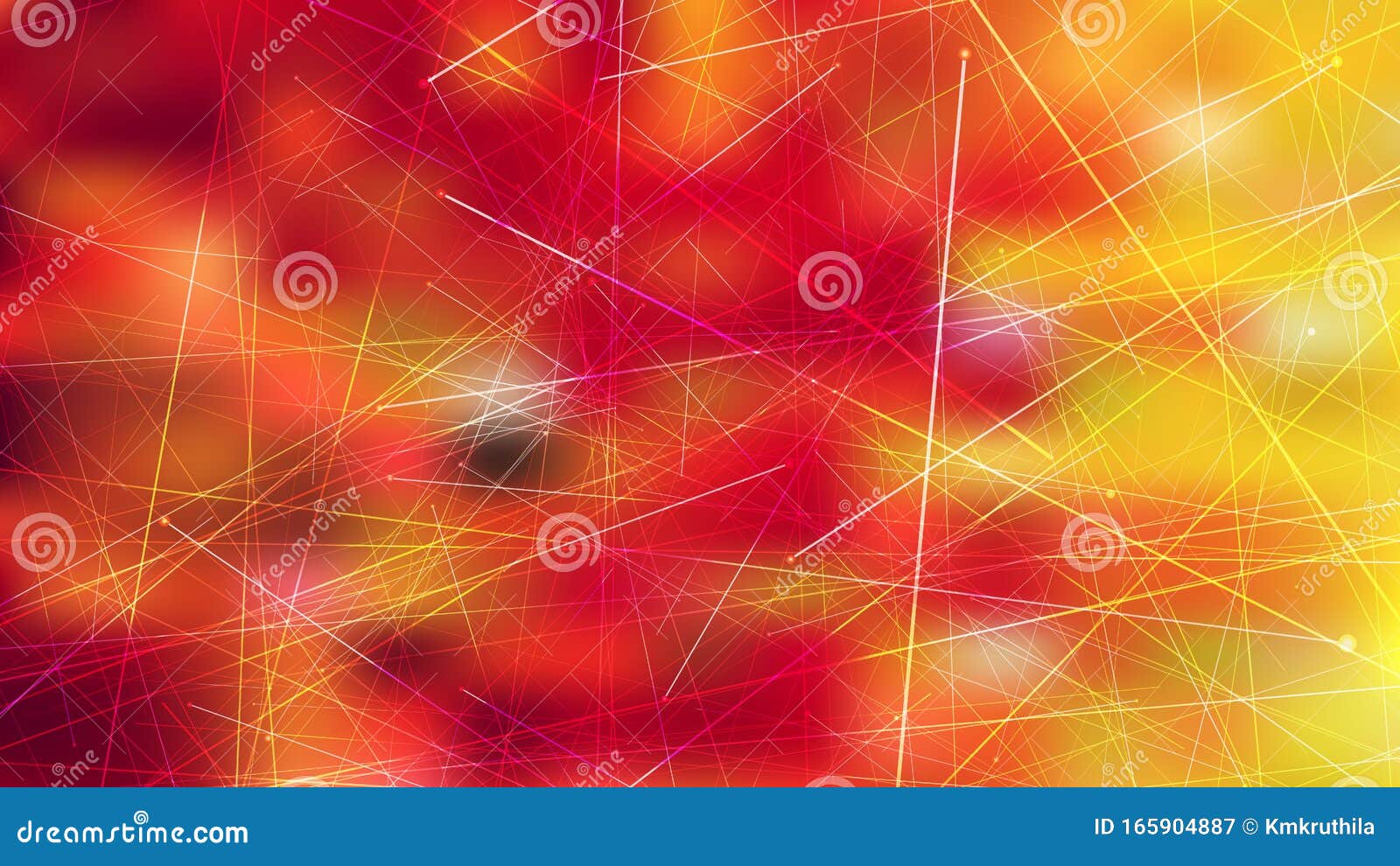 Abstract Geometric Random Irregular Lines Red and Yellow Background ...