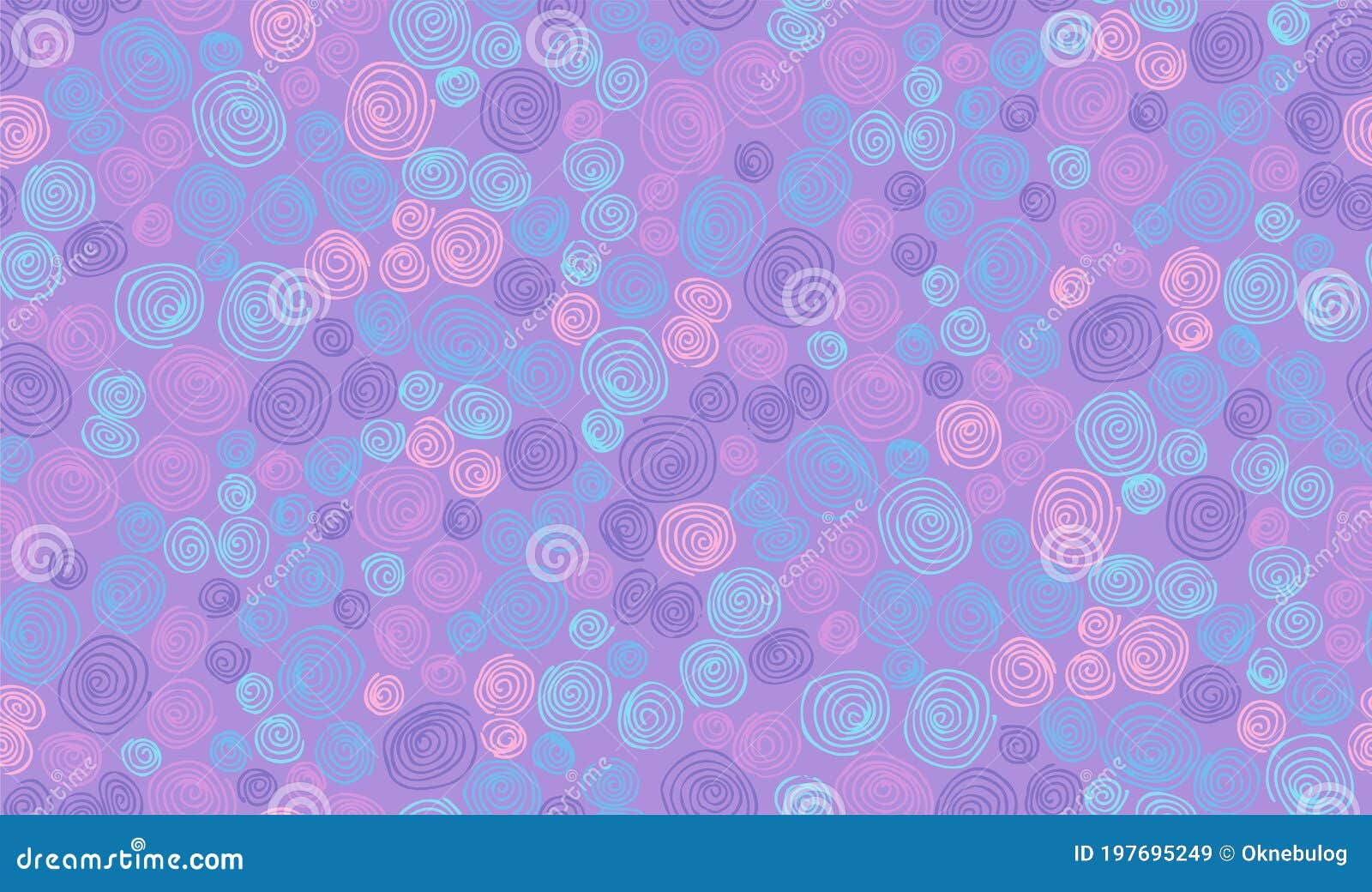 Abstract Geometric Randomly Scattered Spirals Psychedelic Color ...