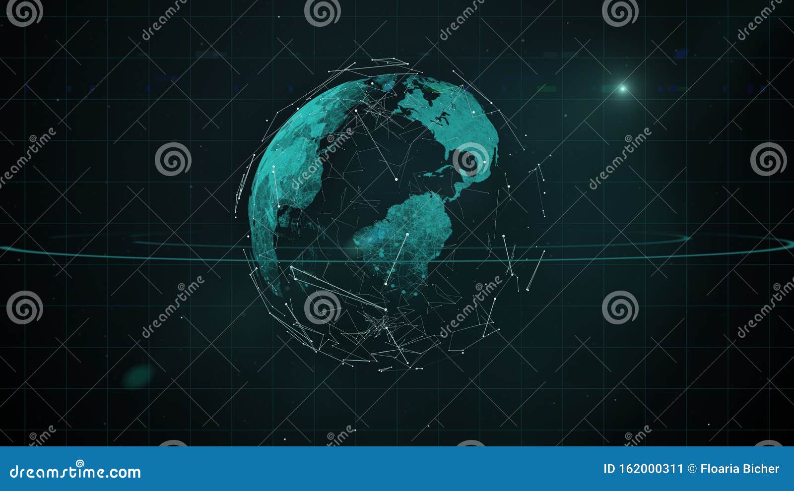 Abstract Geometric Real Floating Planet on the Black Backdrop. Stock ...