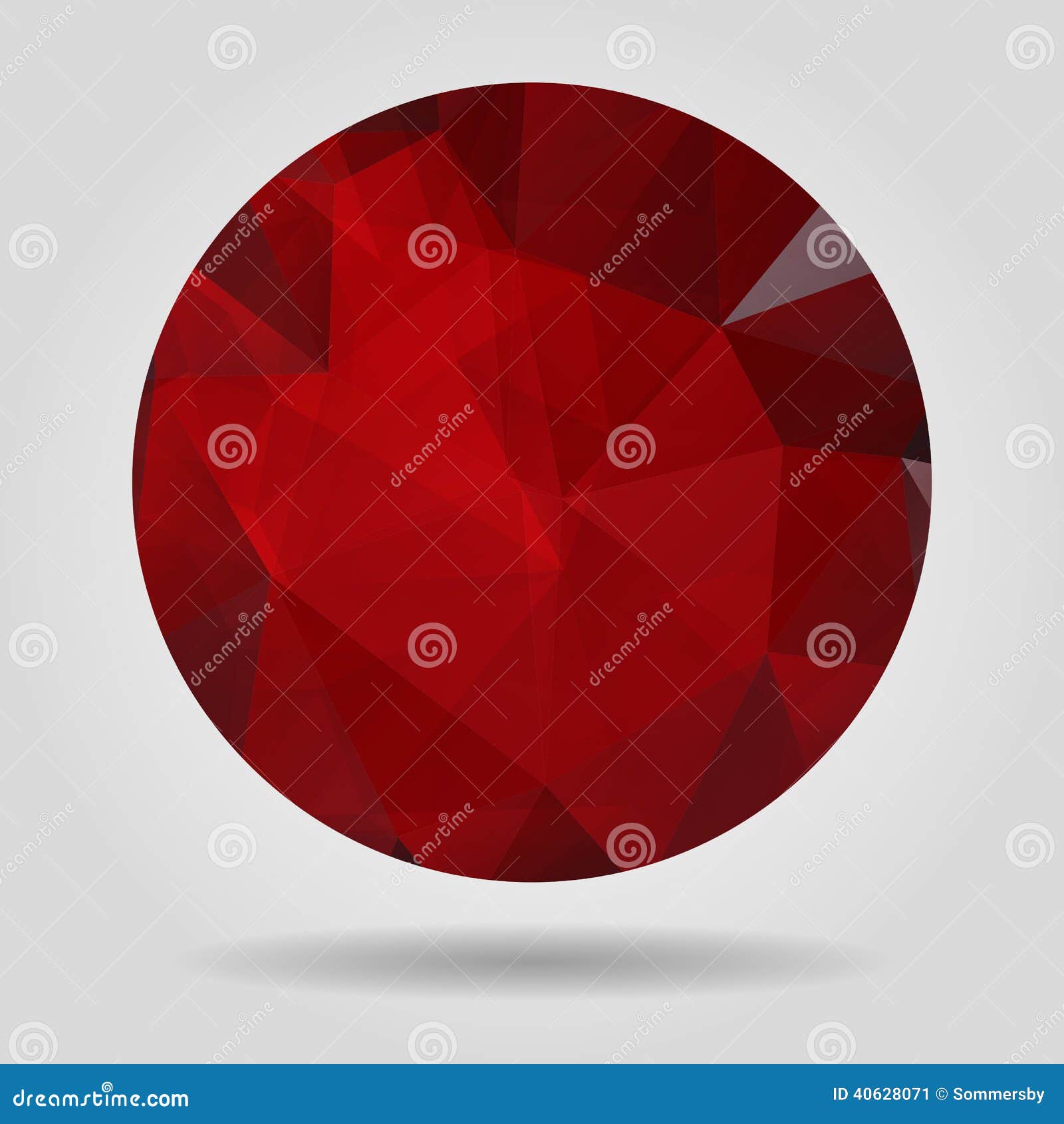 Abstract Geometric Red Circular Shape from Triangular Faces for Stock ...