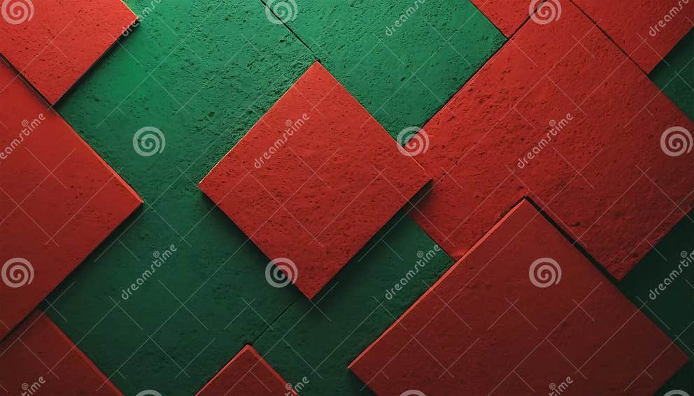 Abstract Geometric Red and Green Pattern Background - Modern Design ...