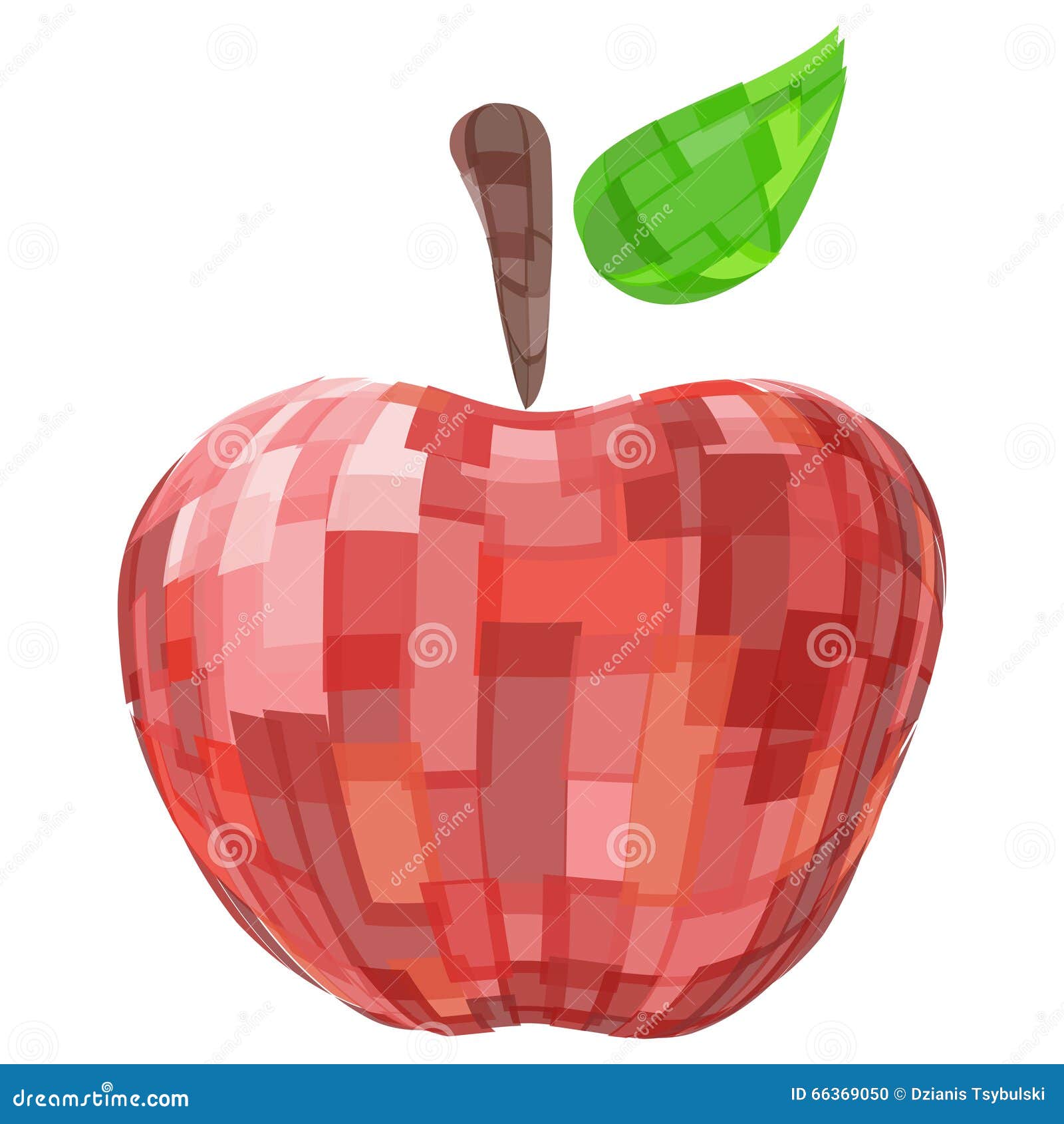 Abstract Geometric Red Isolated Vector Fruit Apple Stock Vector ...