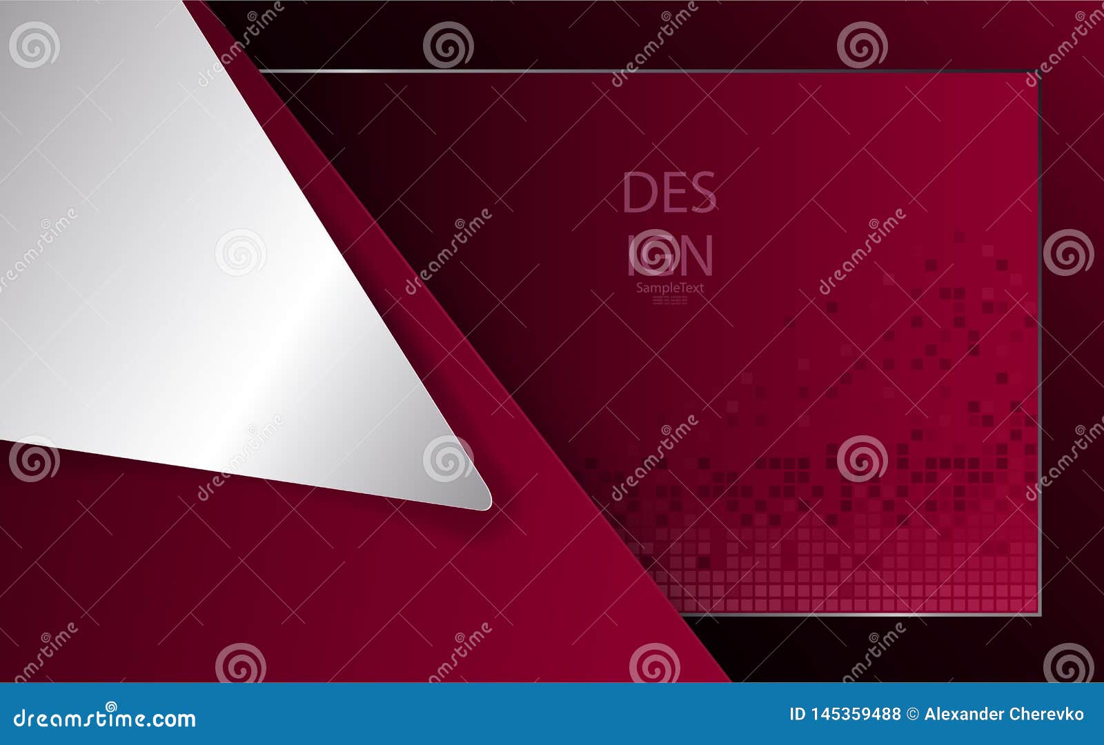 Abstract Geometric Red Textural Design with Large White Corner Stock ...