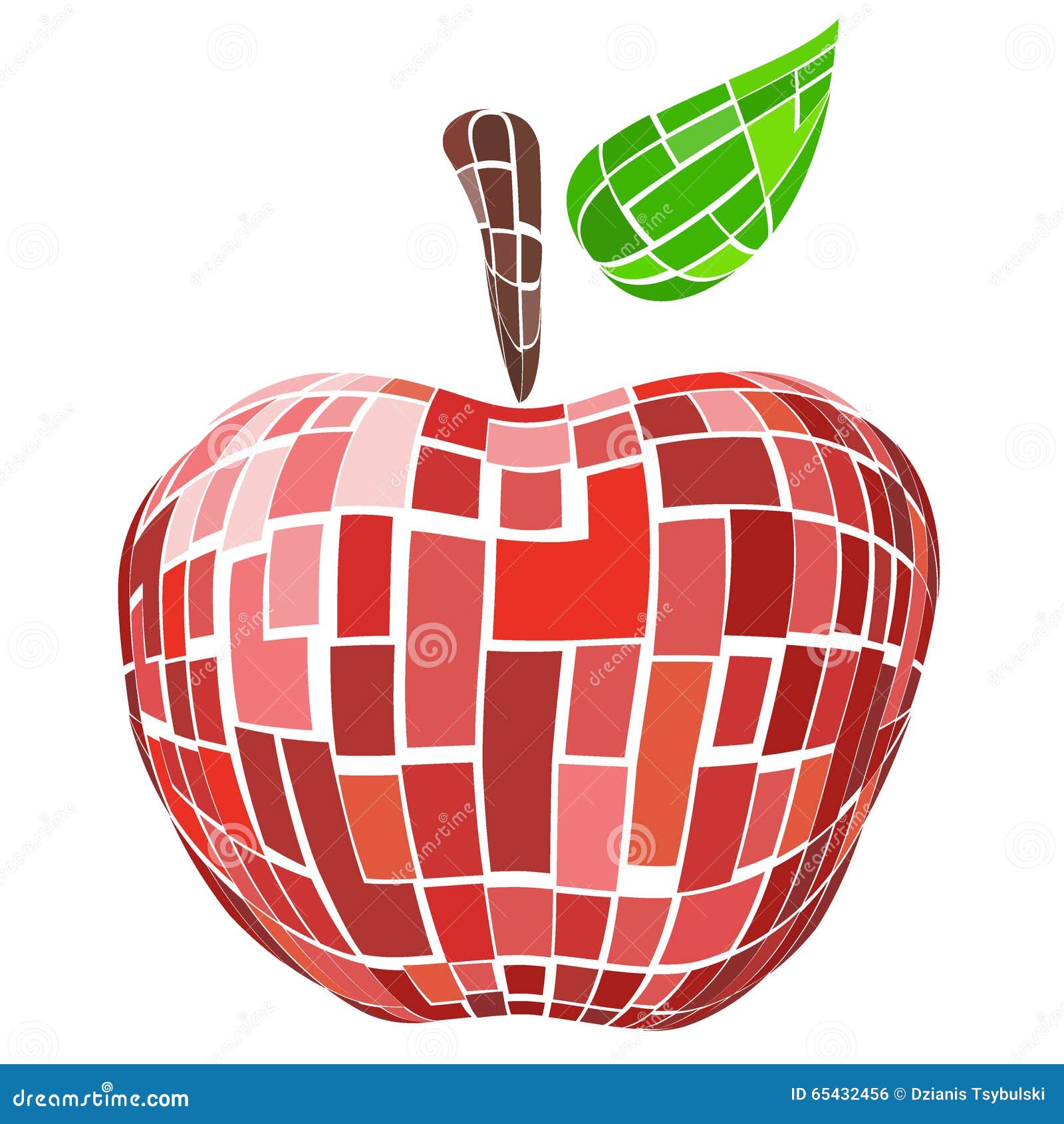 Abstract Geometric Red Vector Apple Stock Vector - Illustration of ...