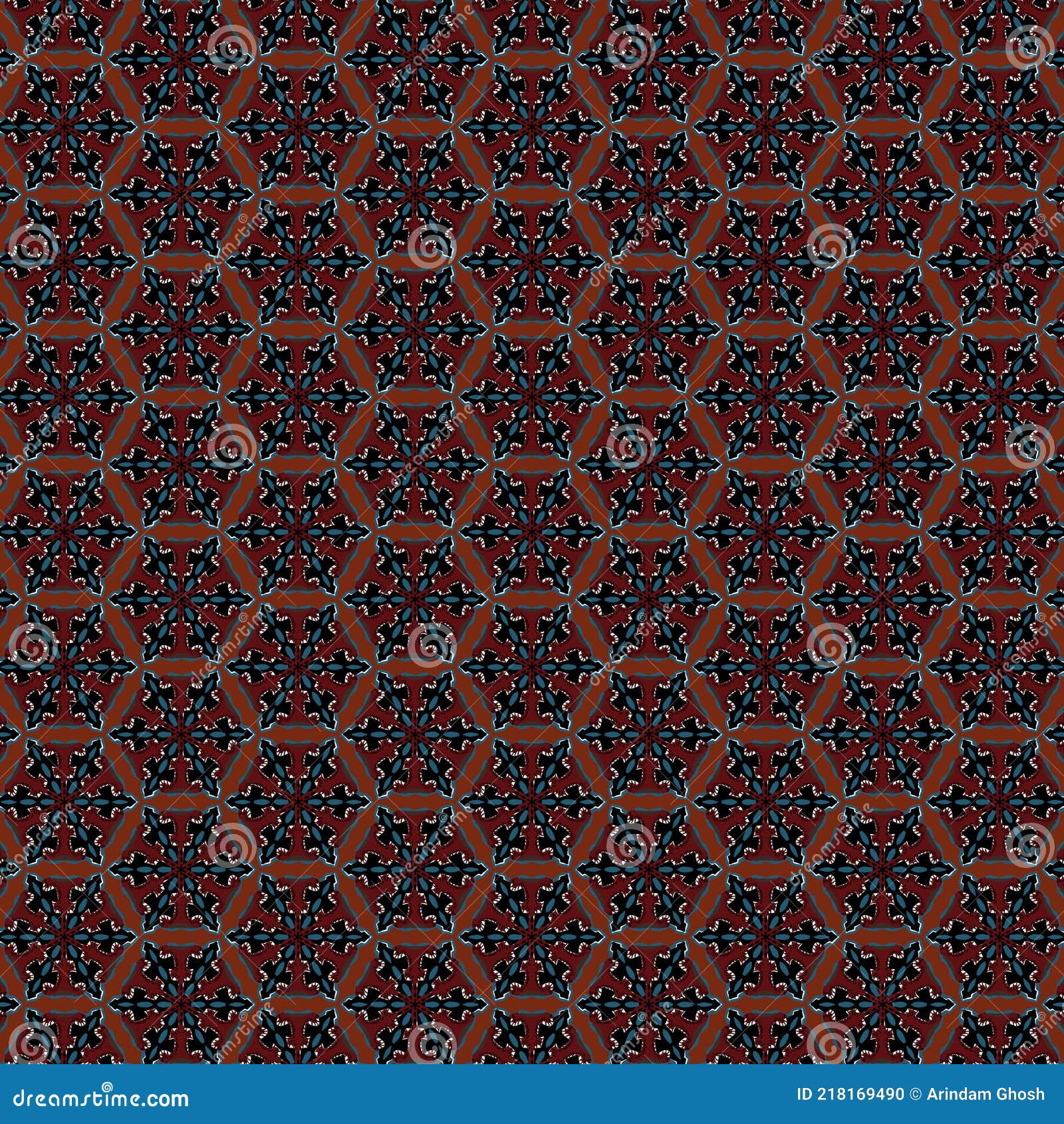 Abstract Geometric Repeat Ajrak Block Pattern for Wall Tile Decor ...