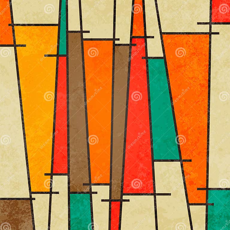 Abstract Geometric Retro Colourful Background Stock Vector ...