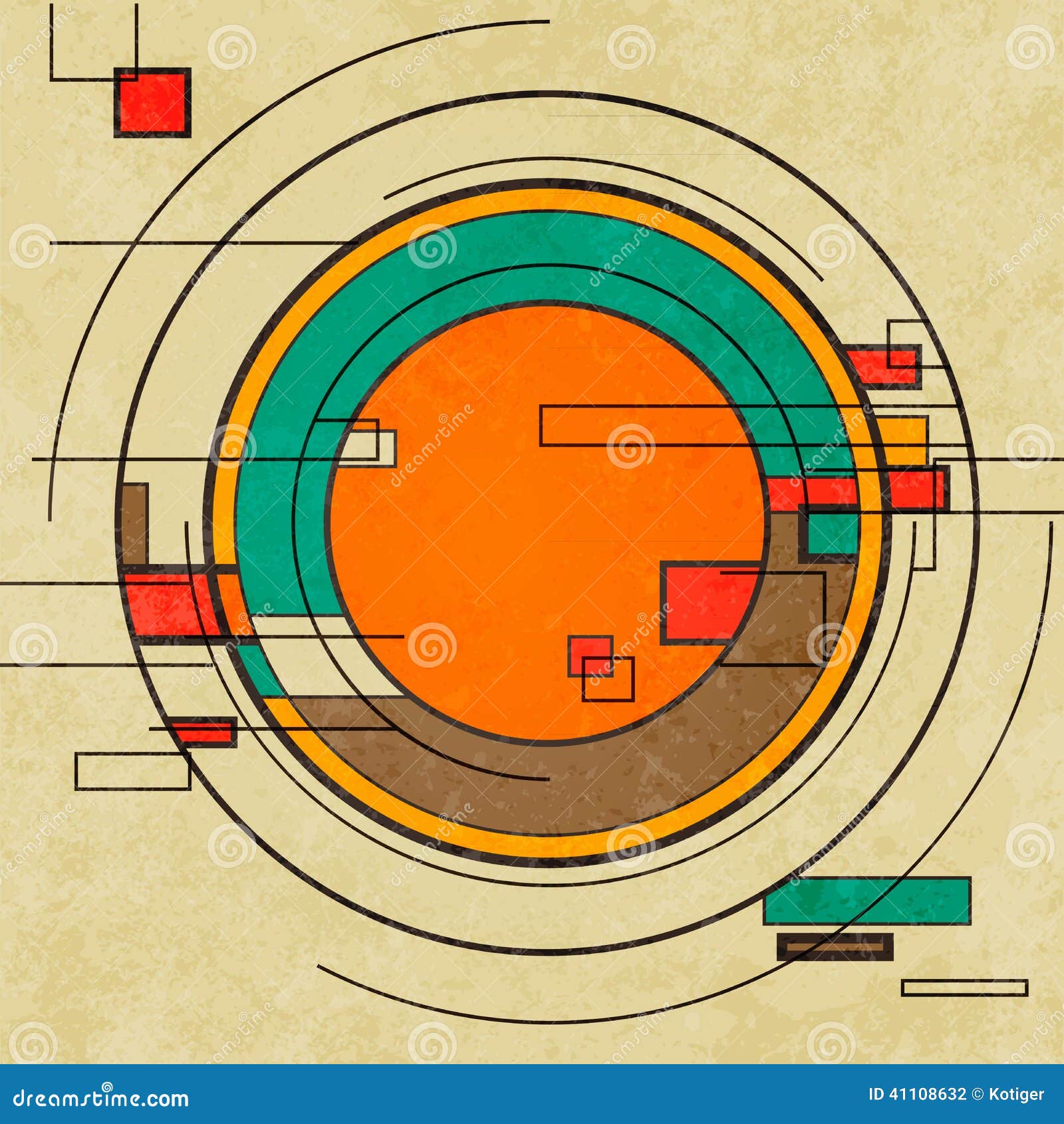 Geometric Retro Pattern With 30s Styled Shapes Vector Illustration ...