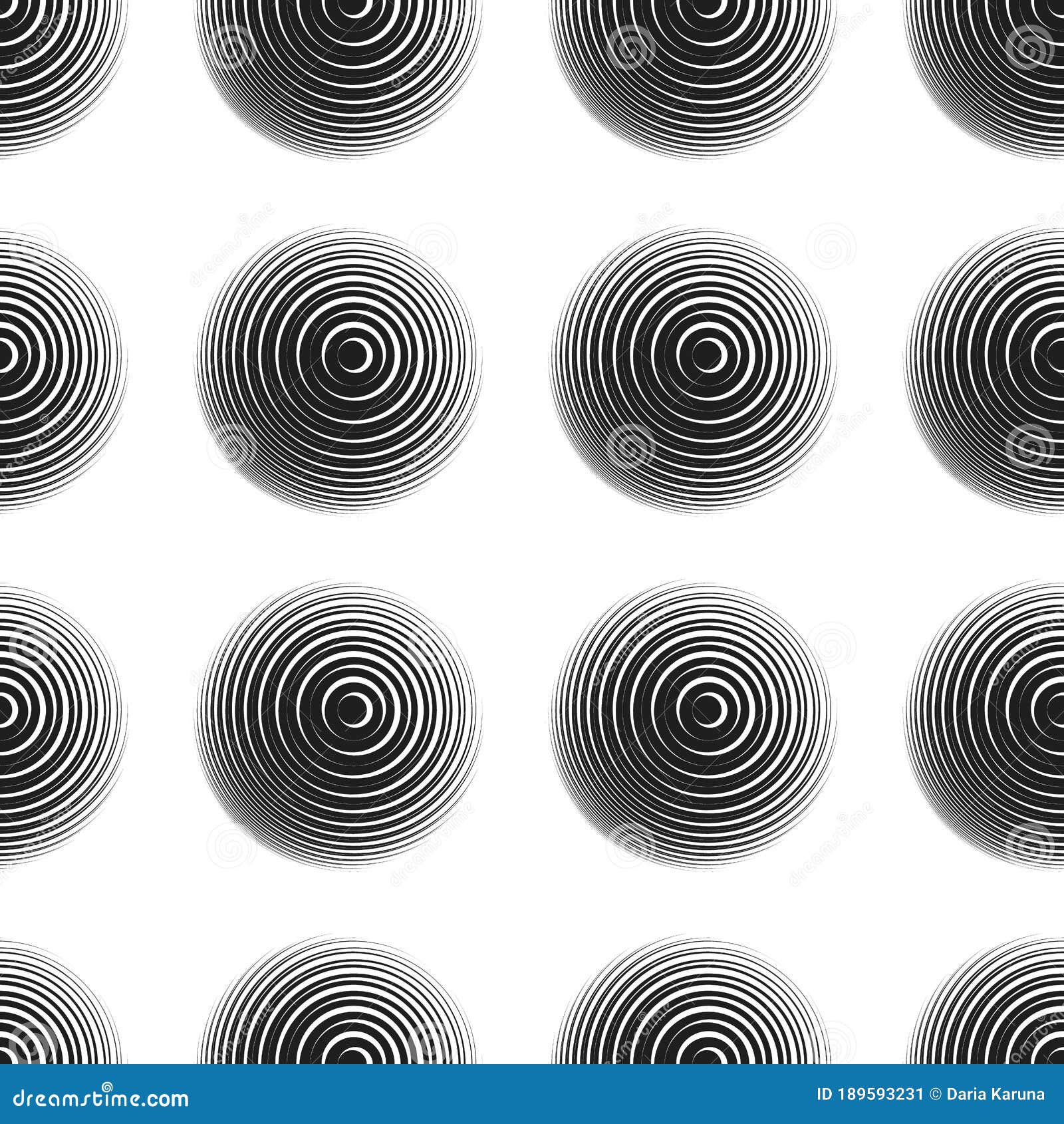 Abstract Geometric Rings Seamless Pattern. Optical Illusion of Volume ...