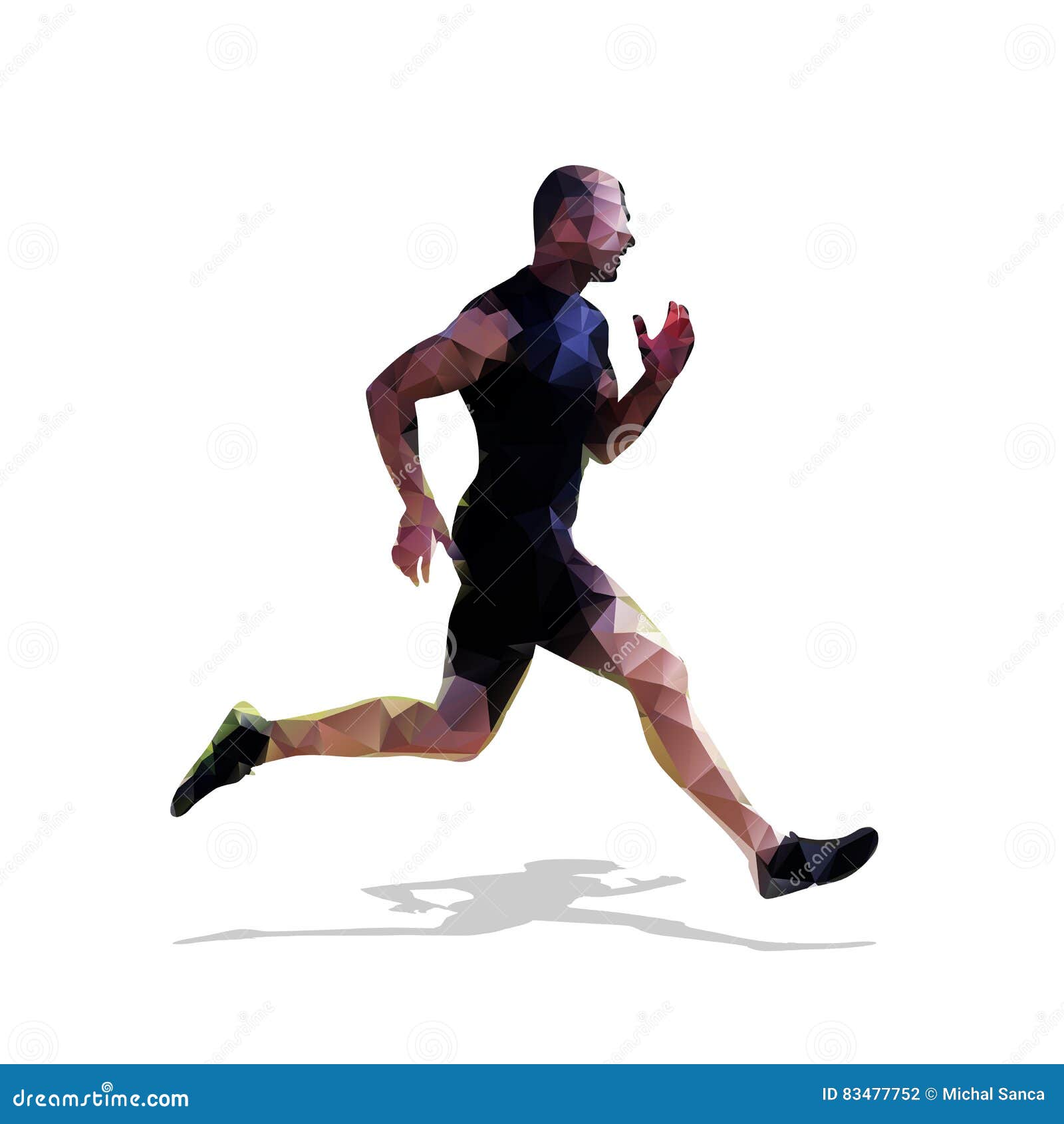 Abstract Geometric Running Man. Polygonal Stock Vector - Illustration ...