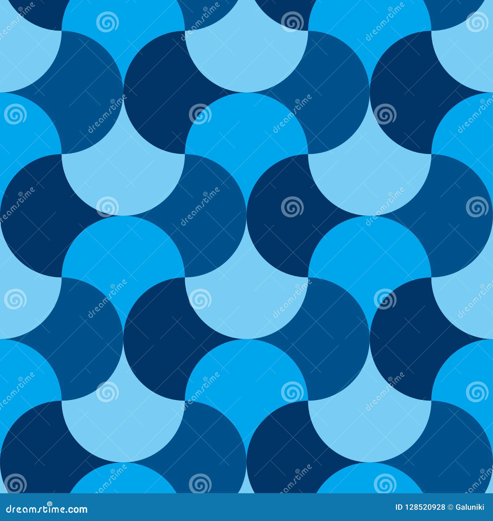 Abstract Geometric Sea Water Seamless Pattern Stock Vector ...