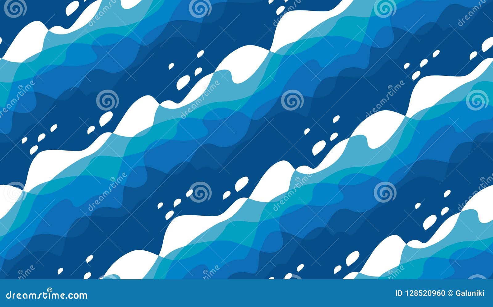 Abstract Geometric Sea Water Seamless Pattern Stock Vector ...
