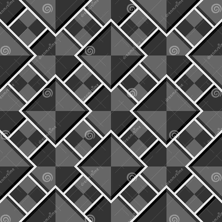 Abstract Geometric Seamless Gray Vector Pattern with Squares Stock ...
