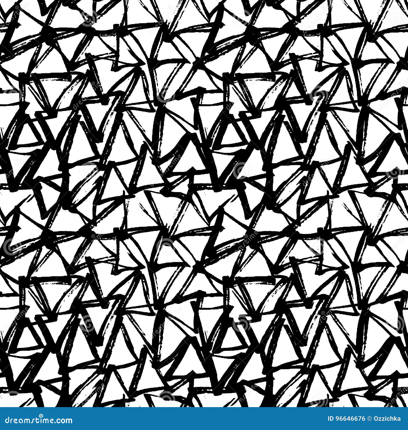 Abstract Geometric Seamless Hand Drawn Pattern. Modern Grunge Texture ...