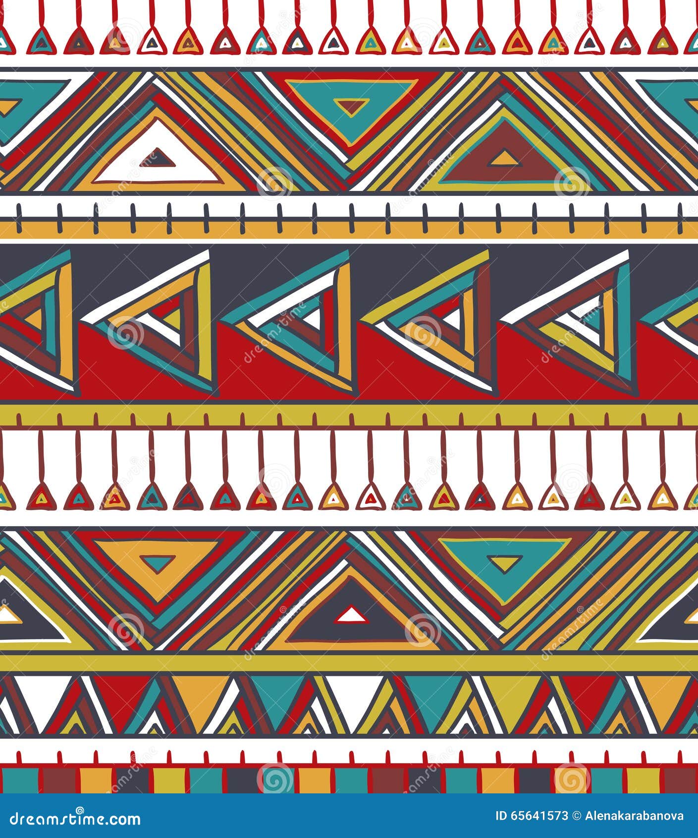Abstract Geometric Seamless Pattern. Aztec Style Pattern with Triangle ...
