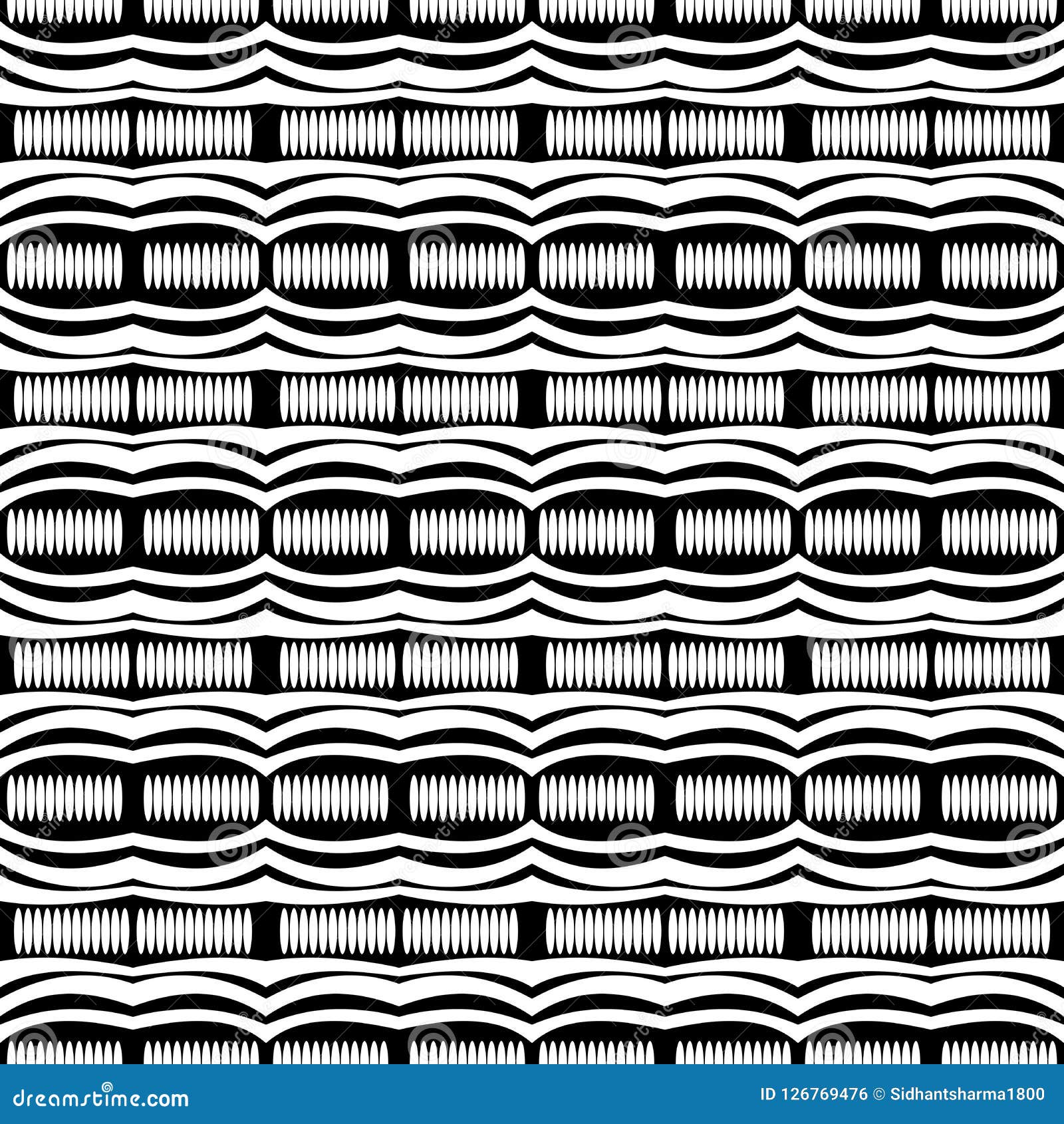 Abstract Black and White Repeated Design Pattern Vector Illustrations ...