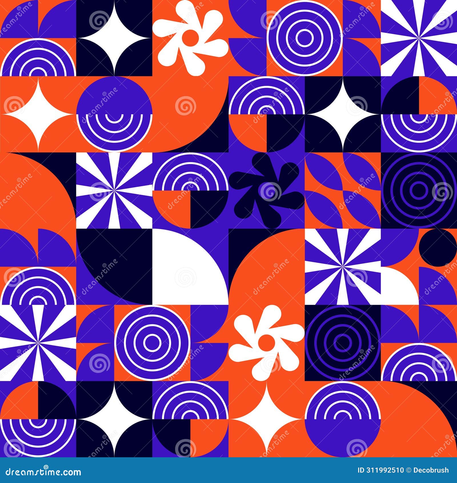 Abstract Geometric Seamless Pattern, Bright Graphic Design, Trendy ...