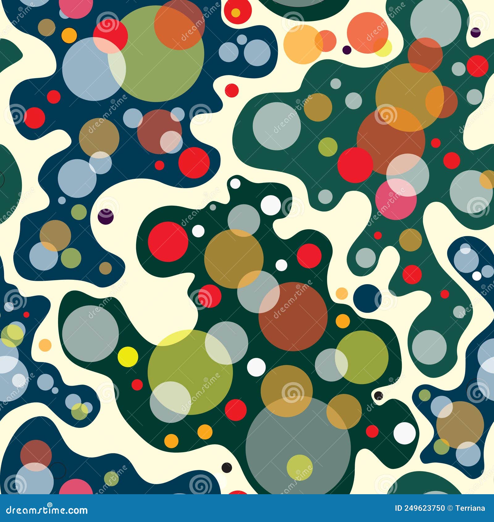 Abstract Geometric Seamless Pattern. Bubble Ornamental Background ...