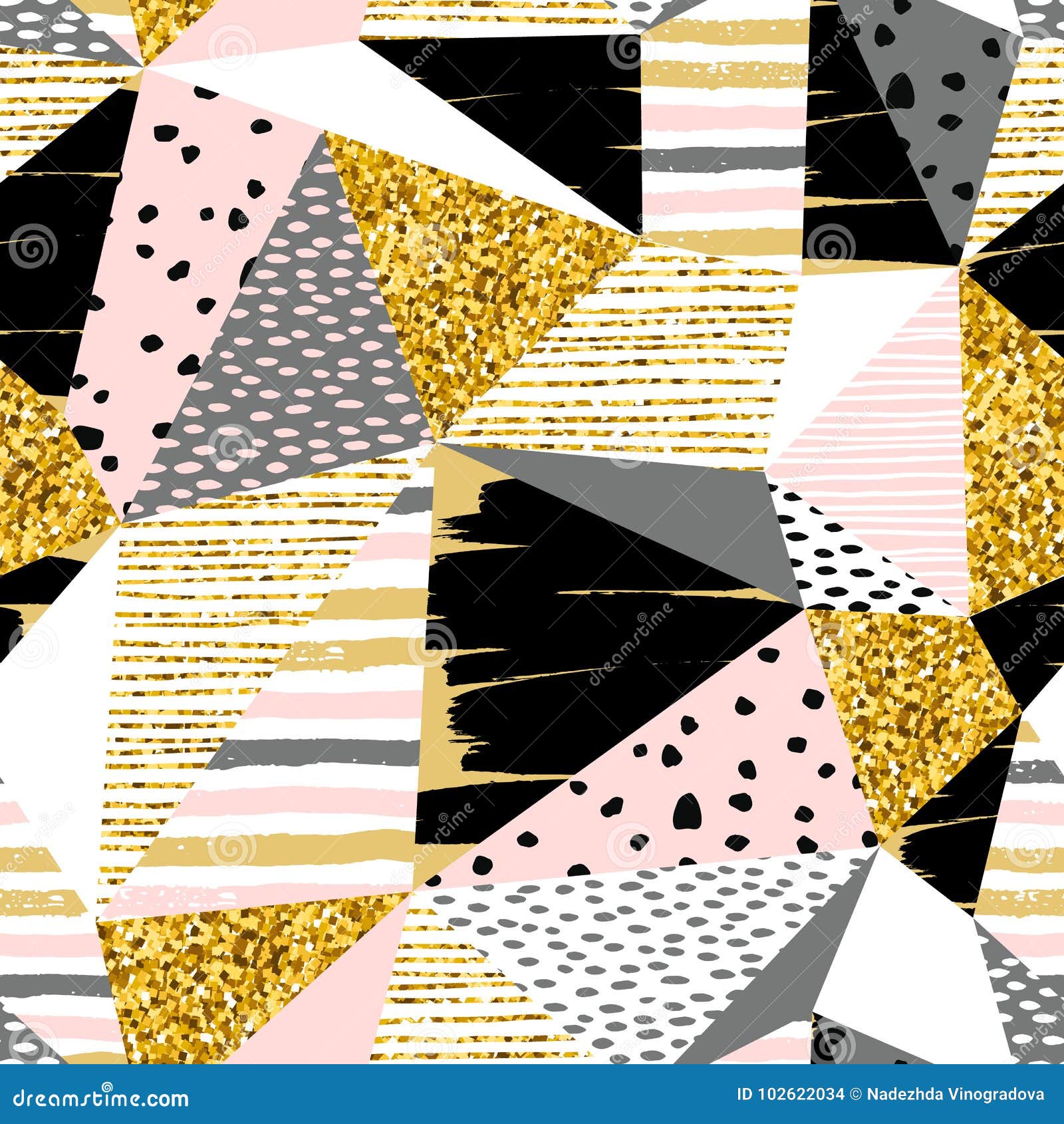 Abstract Geometric Seamless with Pattern Gold Glitter Elements. Stock ...
