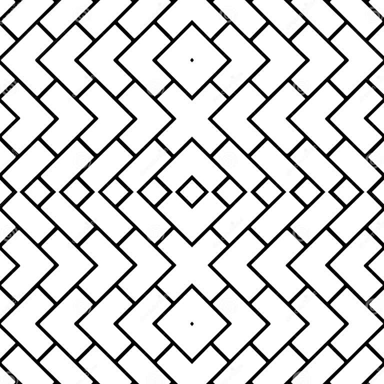 Abstract Geometric Seamless Pattern of Interlocking Shapes Stock ...