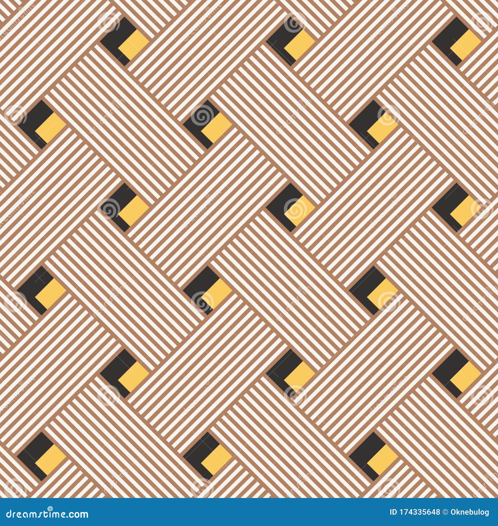 Abstract Geometric Seamless Pattern with Interwoven Striped Lines ...