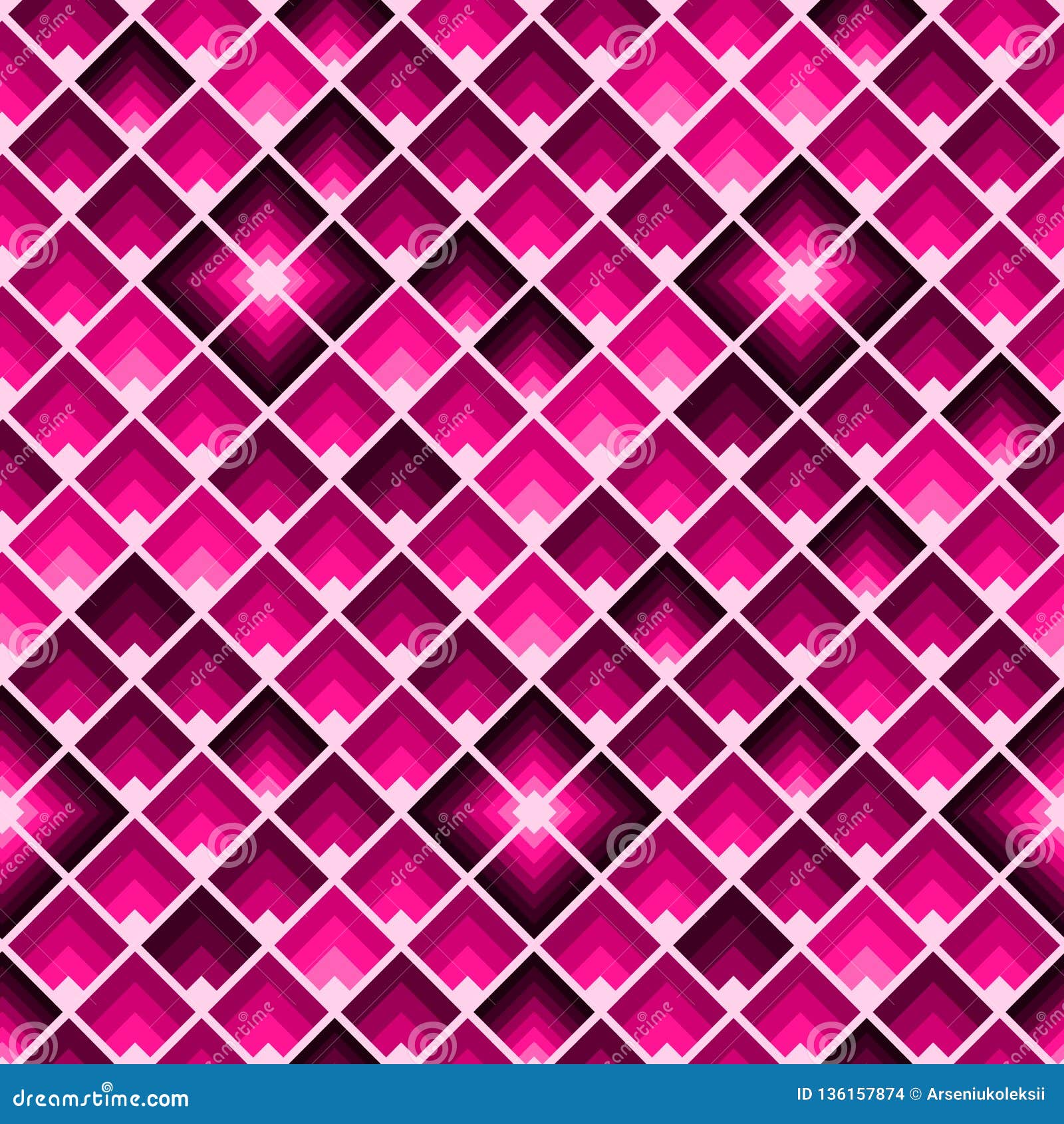 Abstract Geometric Seamless Pattern with Plastic Pink Squares Stock ...