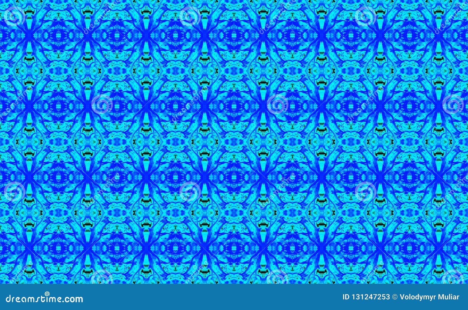 Abstract Geometric Seamless Pattern in a Rectangle in Cold Blue Stock ...