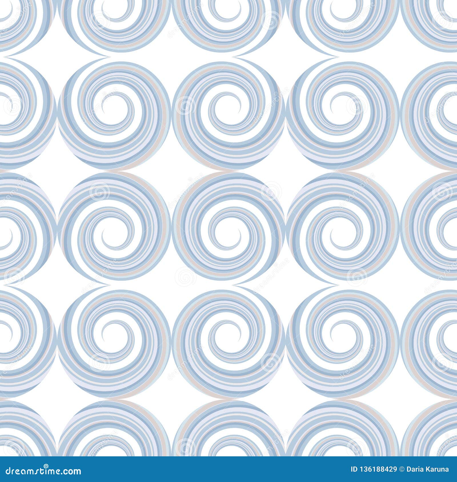 Abstract Geometric Seamless Pattern with Spiral Shapes. Stock Vector ...