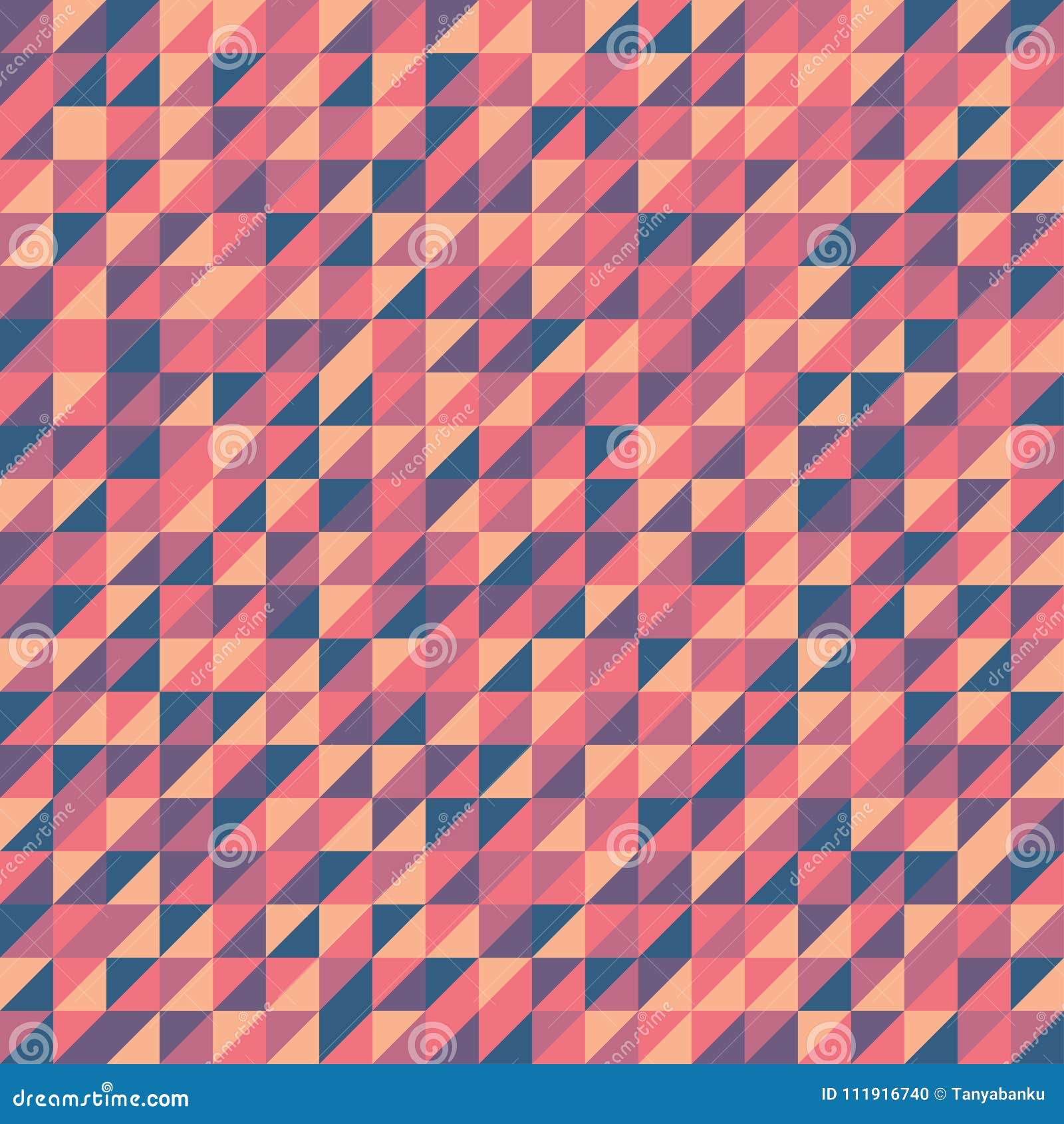 Abstract Geometric Seamless Pattern in Sunset Colors Stock Vector ...