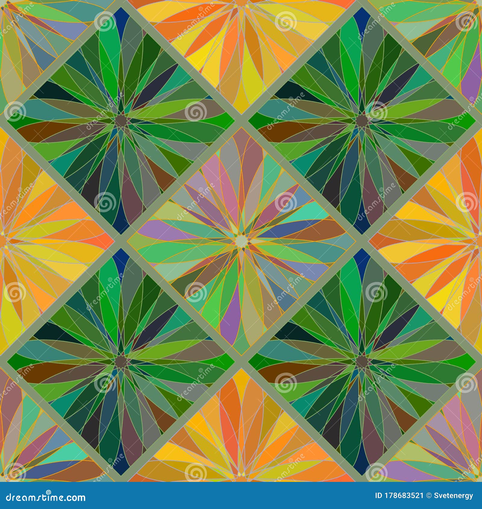 Abstract Geometric Seamless Pattern. Vector Background with a Bright ...
