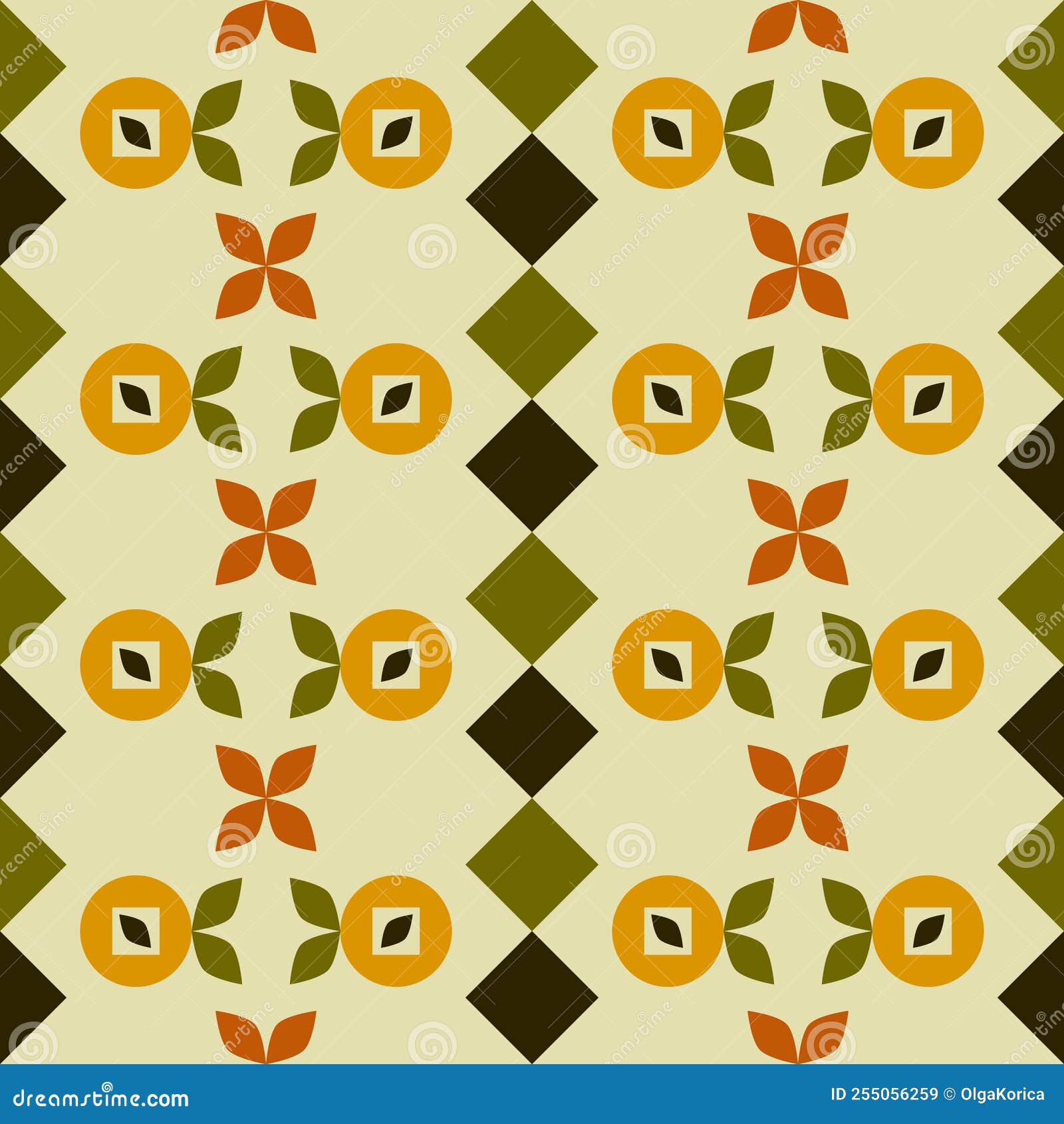 Abstract Geometric Seamless Pattern Yellow Marsh Black Color Stock ...