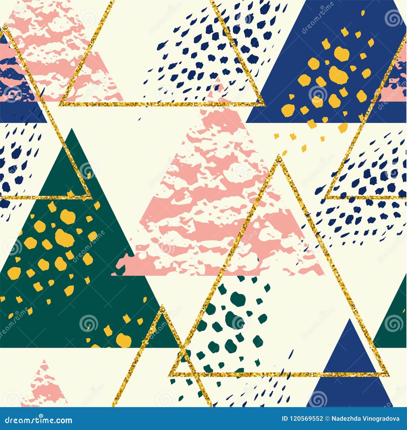 Abstract Geometric Seamless Repeat Pattern with Triangles. Stock Vector ...