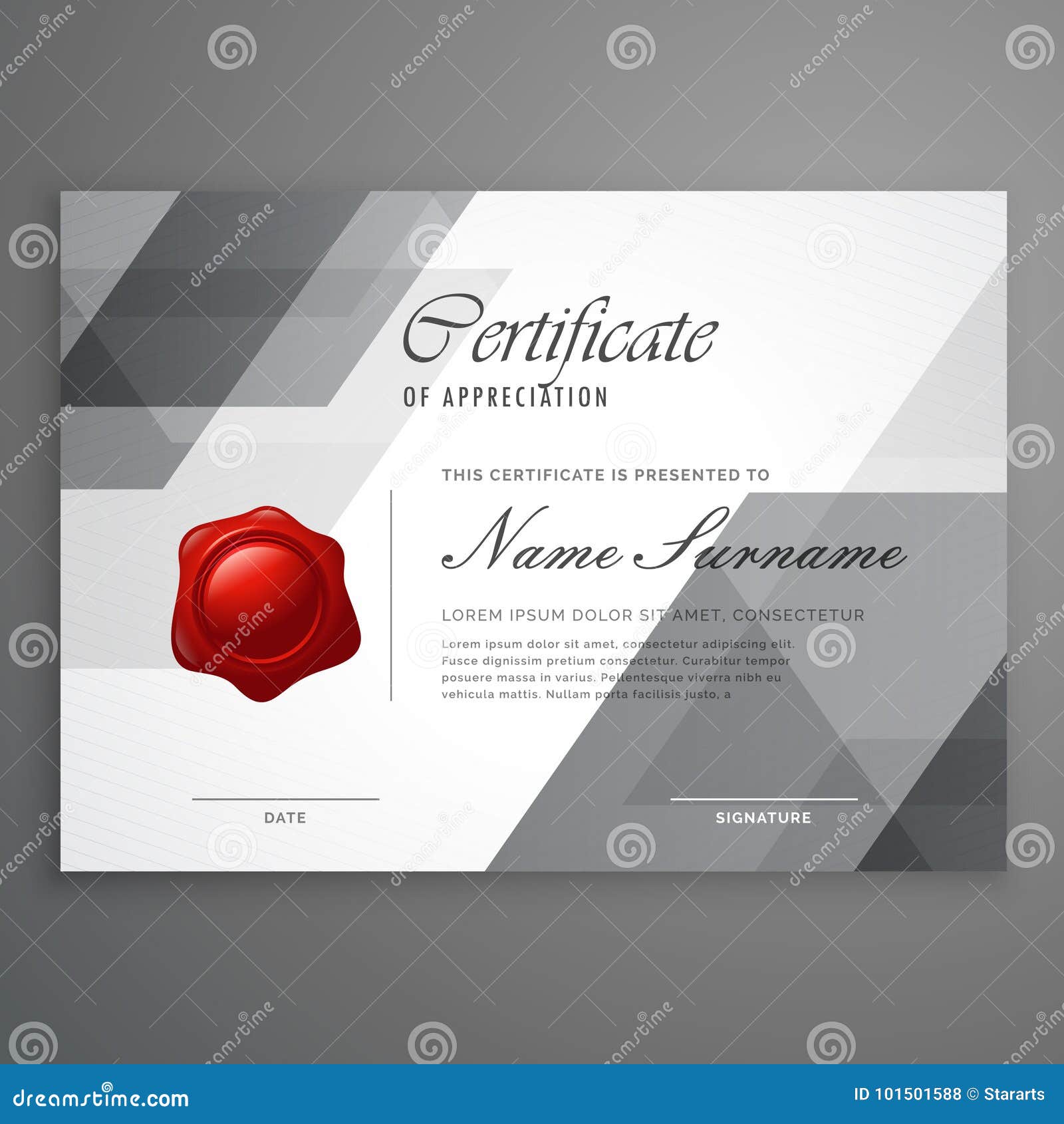 Abstract Geometric Shape Certificate Design Template Stock Vector ...