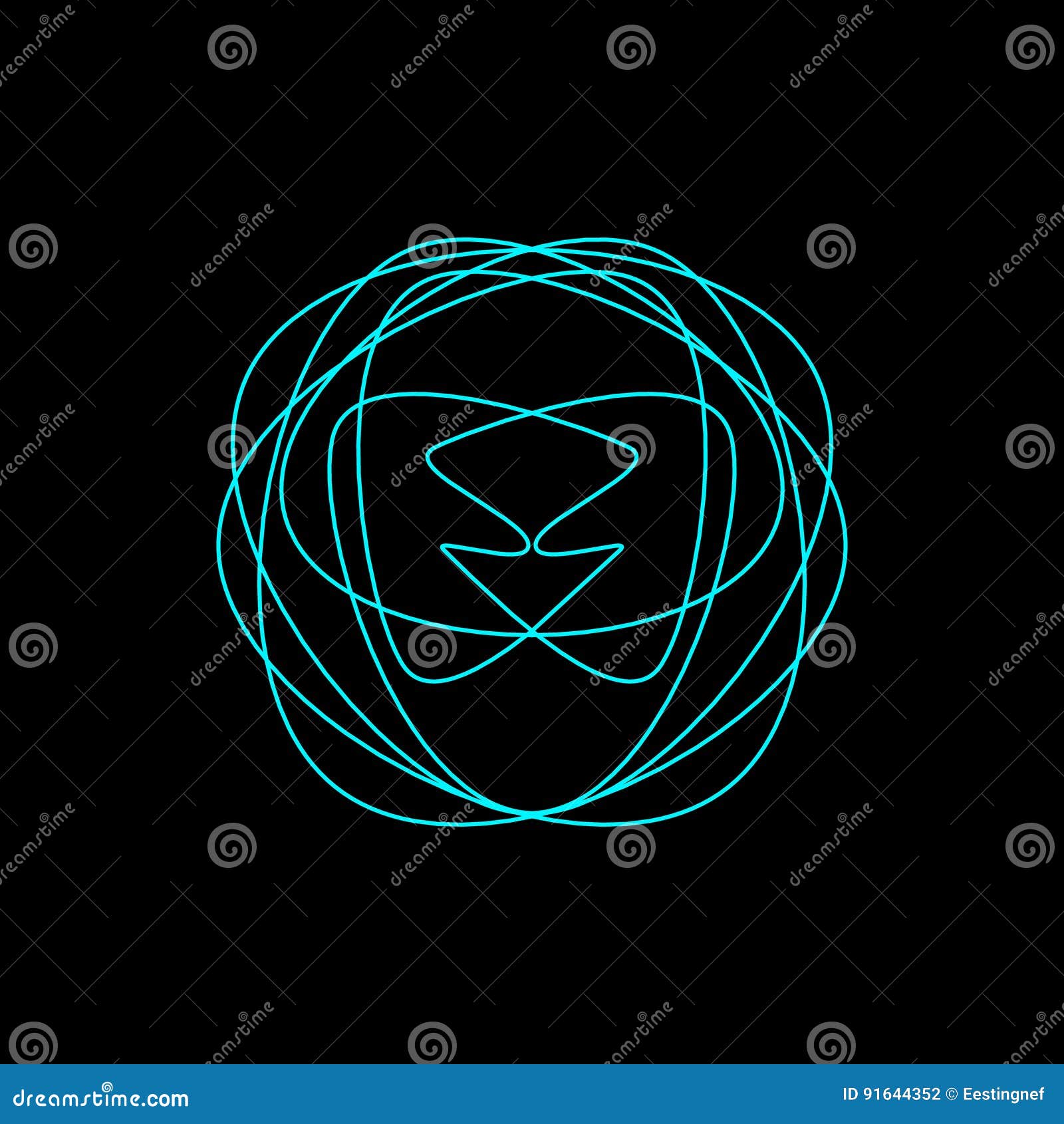 Abstract Geometric Shape of Curved Lines. Vector Outline Illustration ...