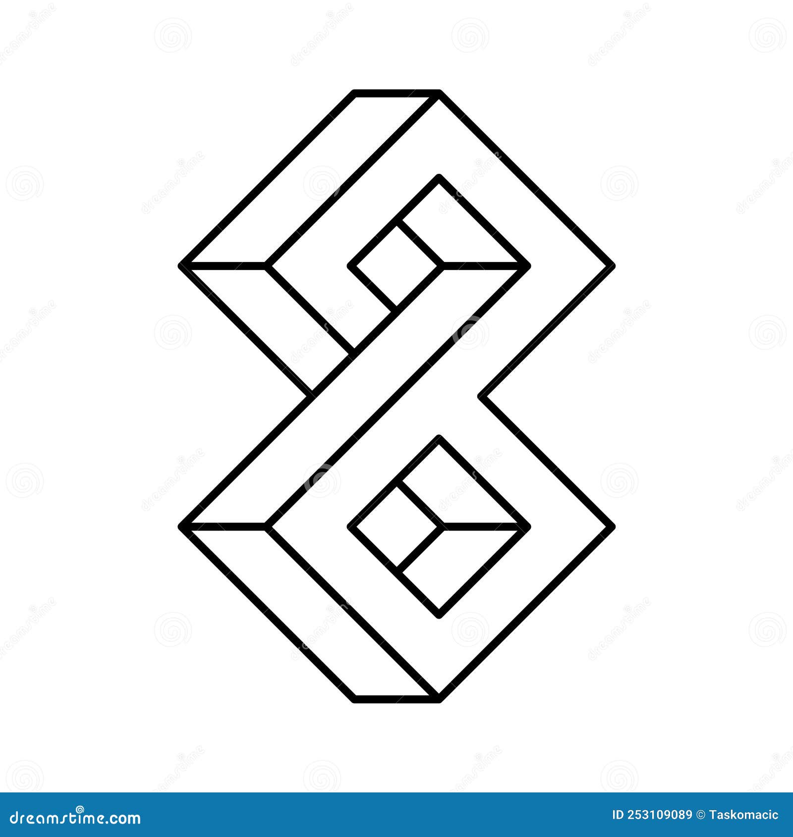 Impossible Shape Line Icon. 3D Number 8. Infinite Symbol. Stock Vector ...