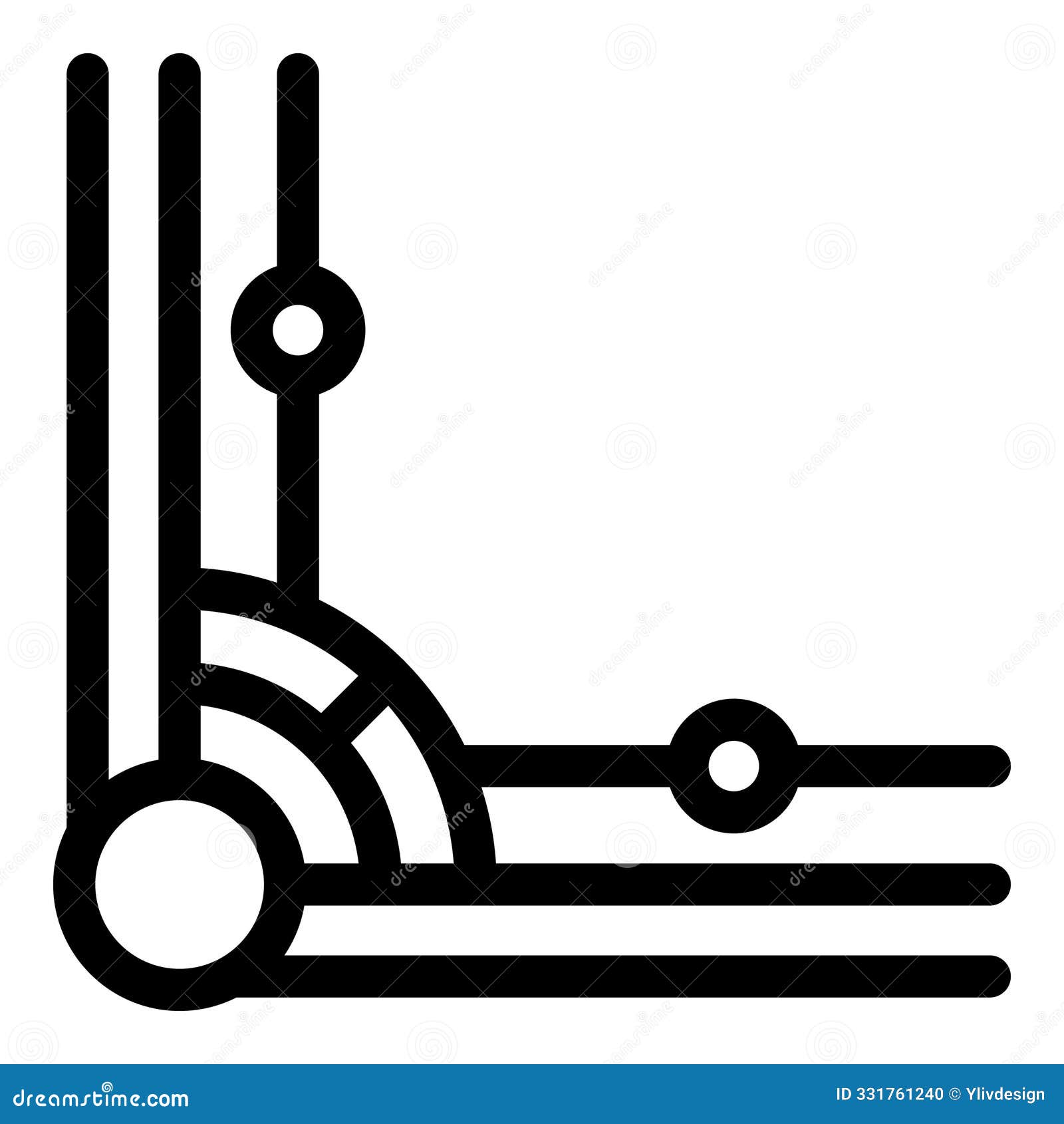 Abstract Geometric Shape Forming a Right Angle Corner Design Element ...