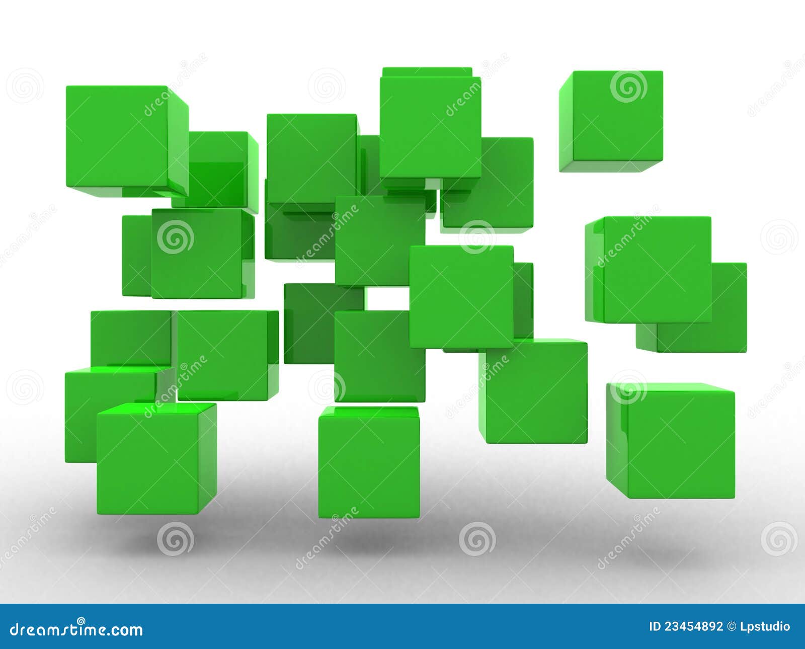 Abstract Geometric Shape from Green Cubes Stock Illustration ...
