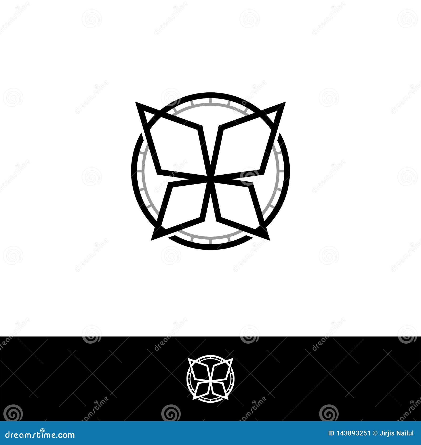 Abstract Geometric Shape Inside Circle Frame Vector Stock Vector ...