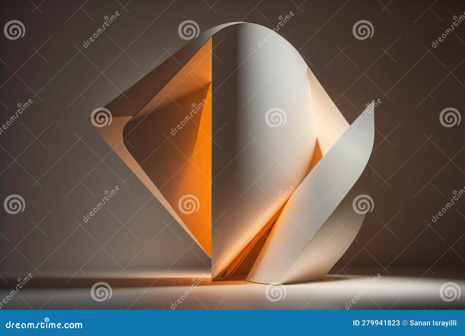Abstract Geometric Shape Made Out of Paper. Generative Ai Stock ...